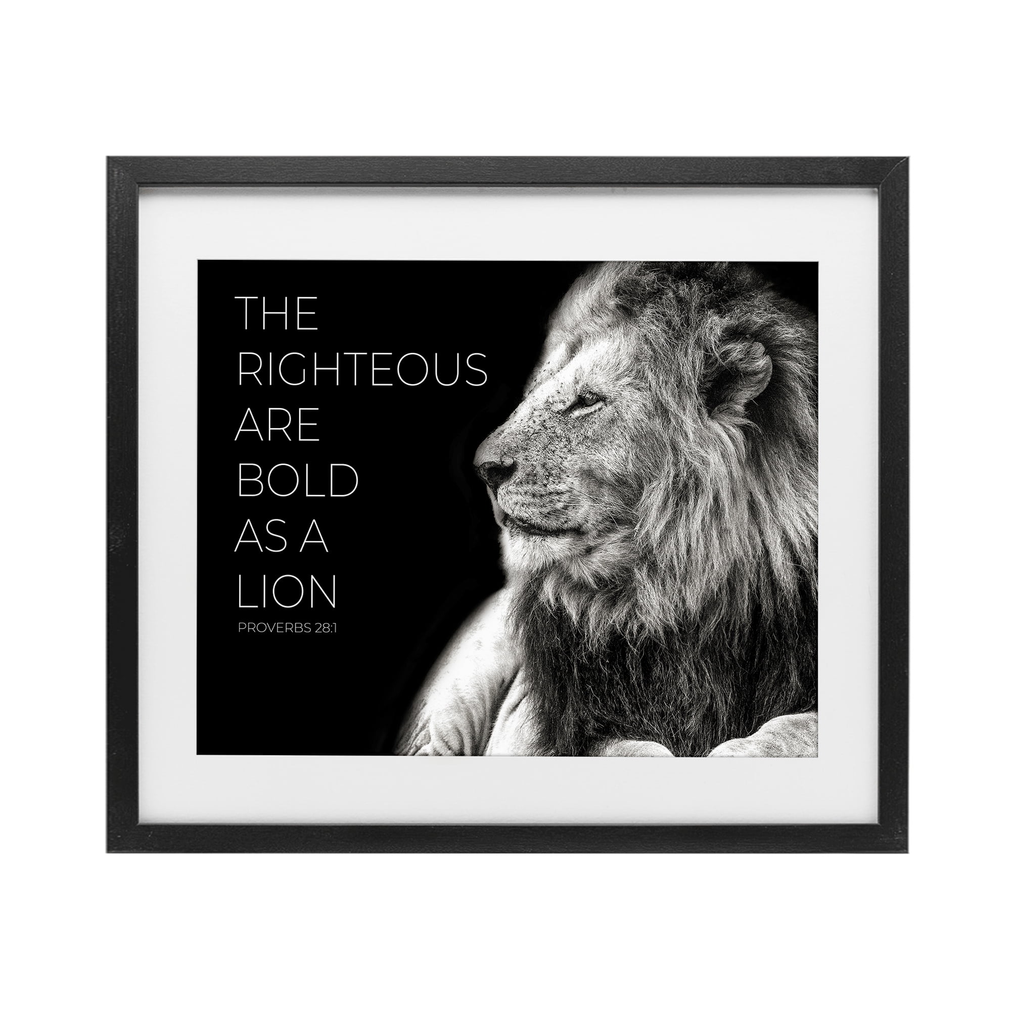Stupell Industries The Righteous Bold As A Lion Black Framed Print ...