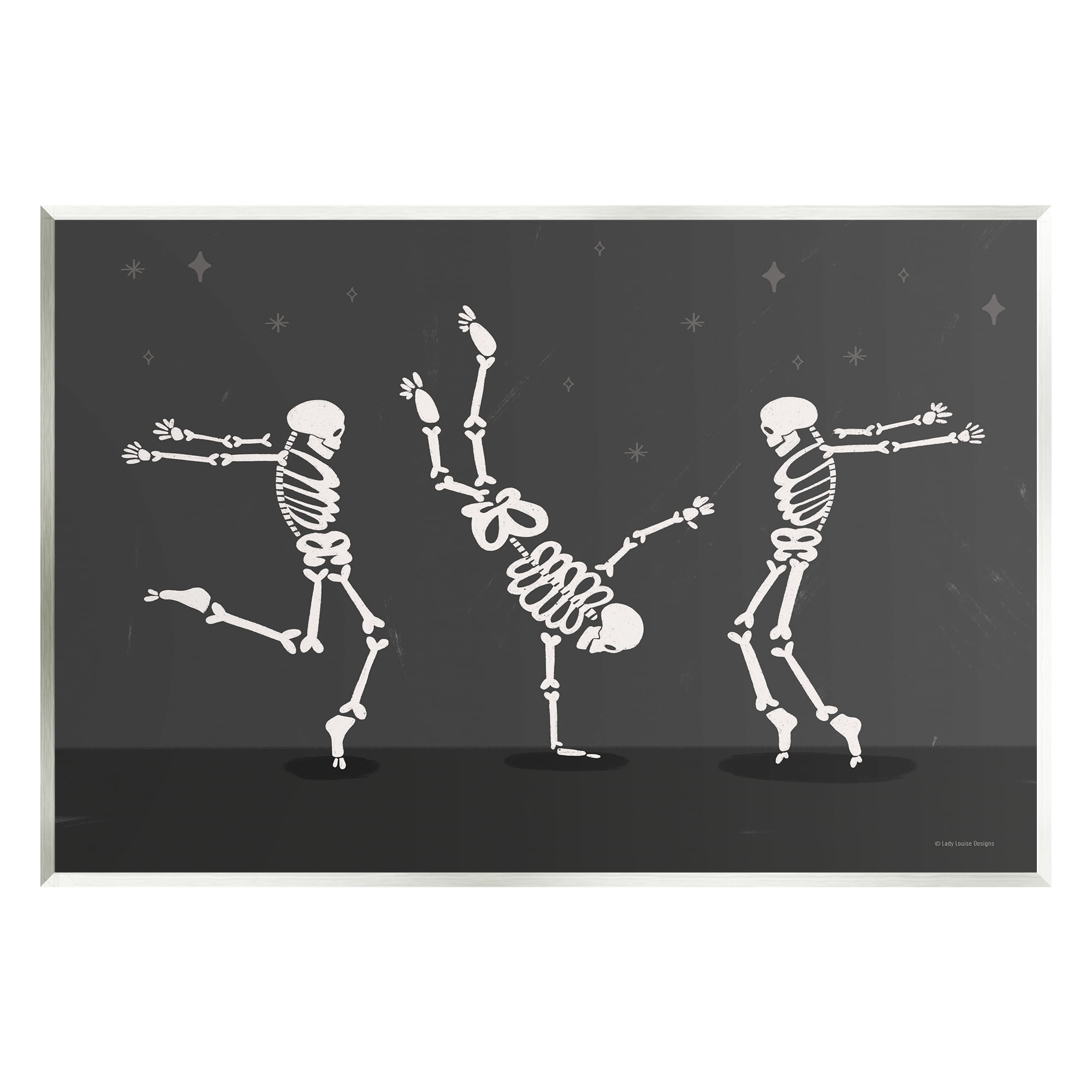 Stupell Industries Halloween Decor Three Dancing Skeletons Lithograph ...