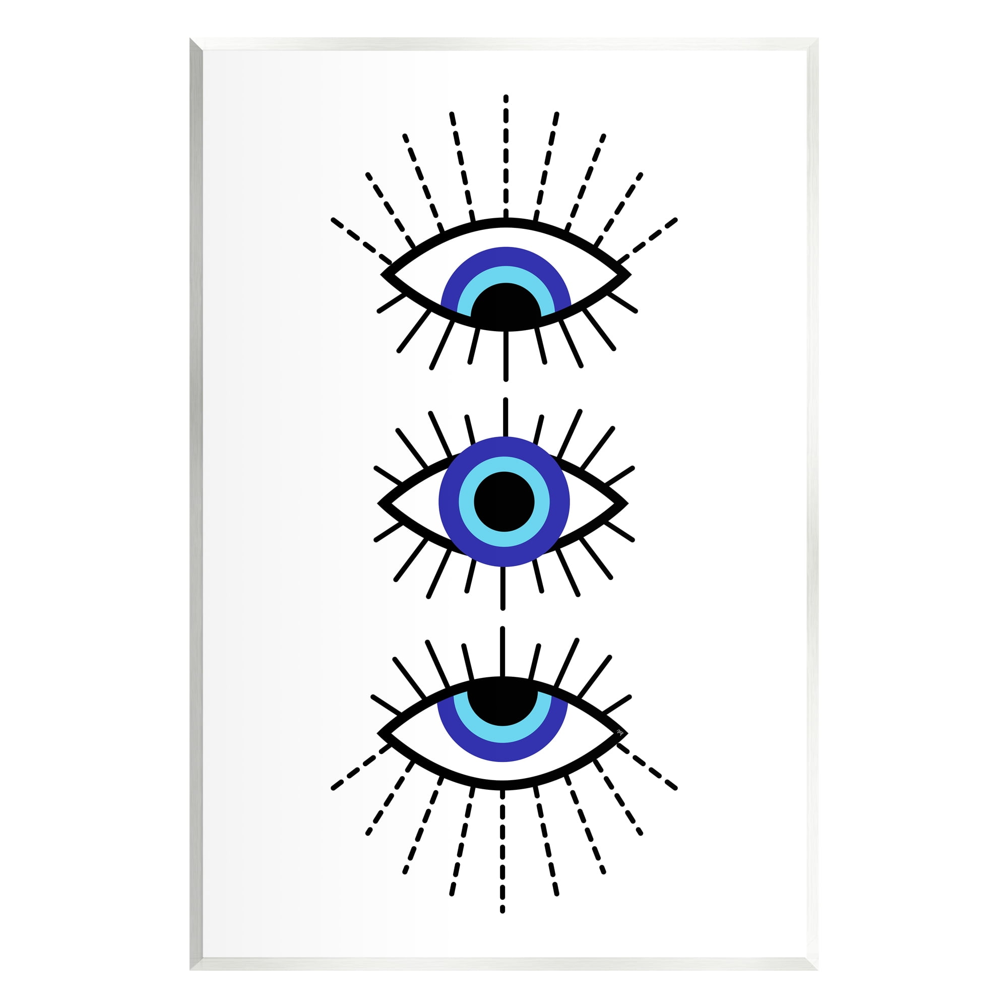 Stupell Industries Three Evil Eyes Pattern Abstract Painting Unframed ...