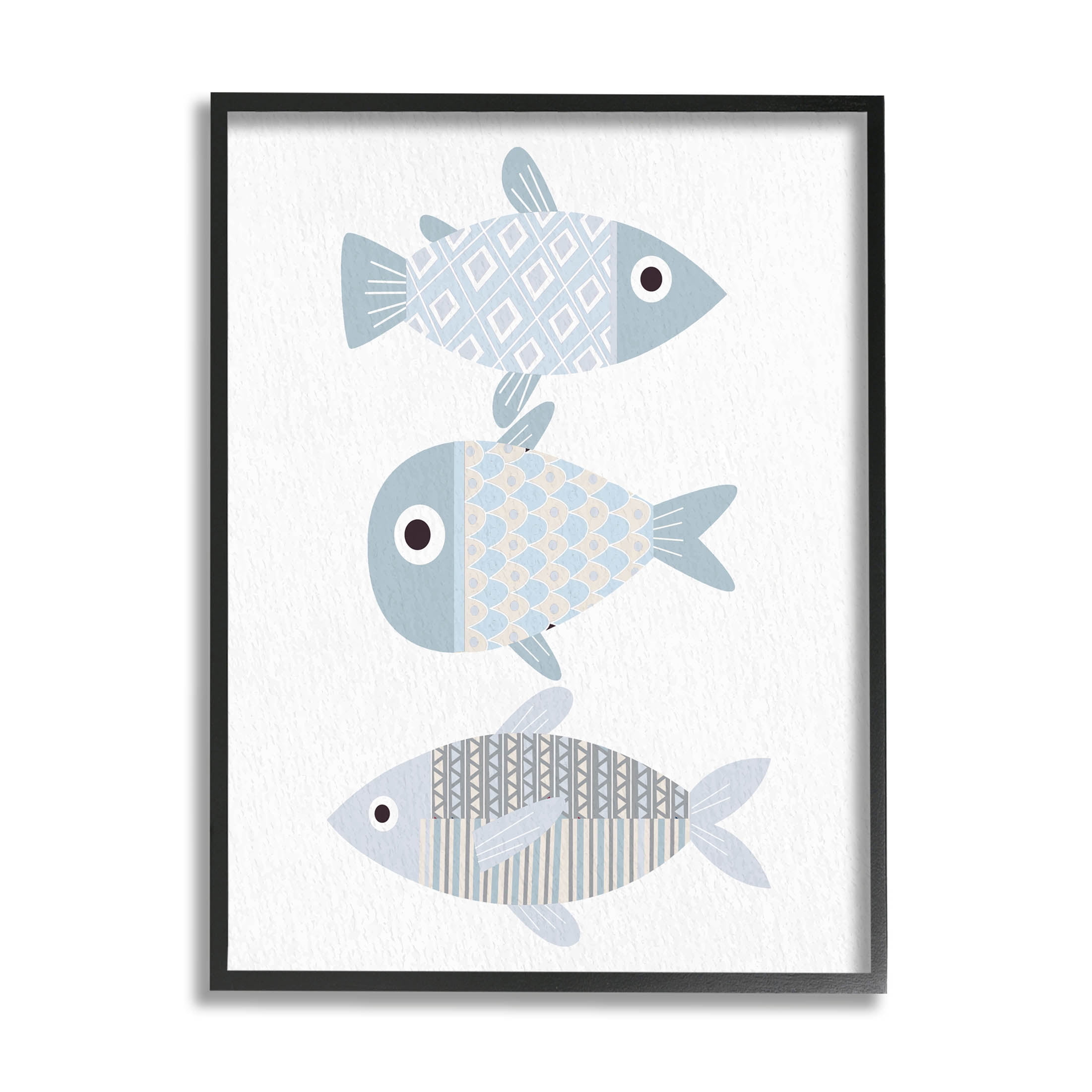 Free Shipping! Stupell Industries Black Framed Fish Sea Life Art Print ...