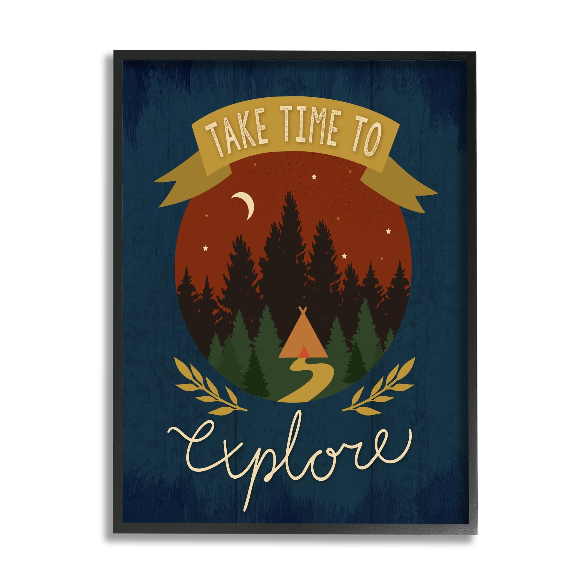 Stupell Industries Time To Explore Woodland Adventure Nighttime Scene ...
