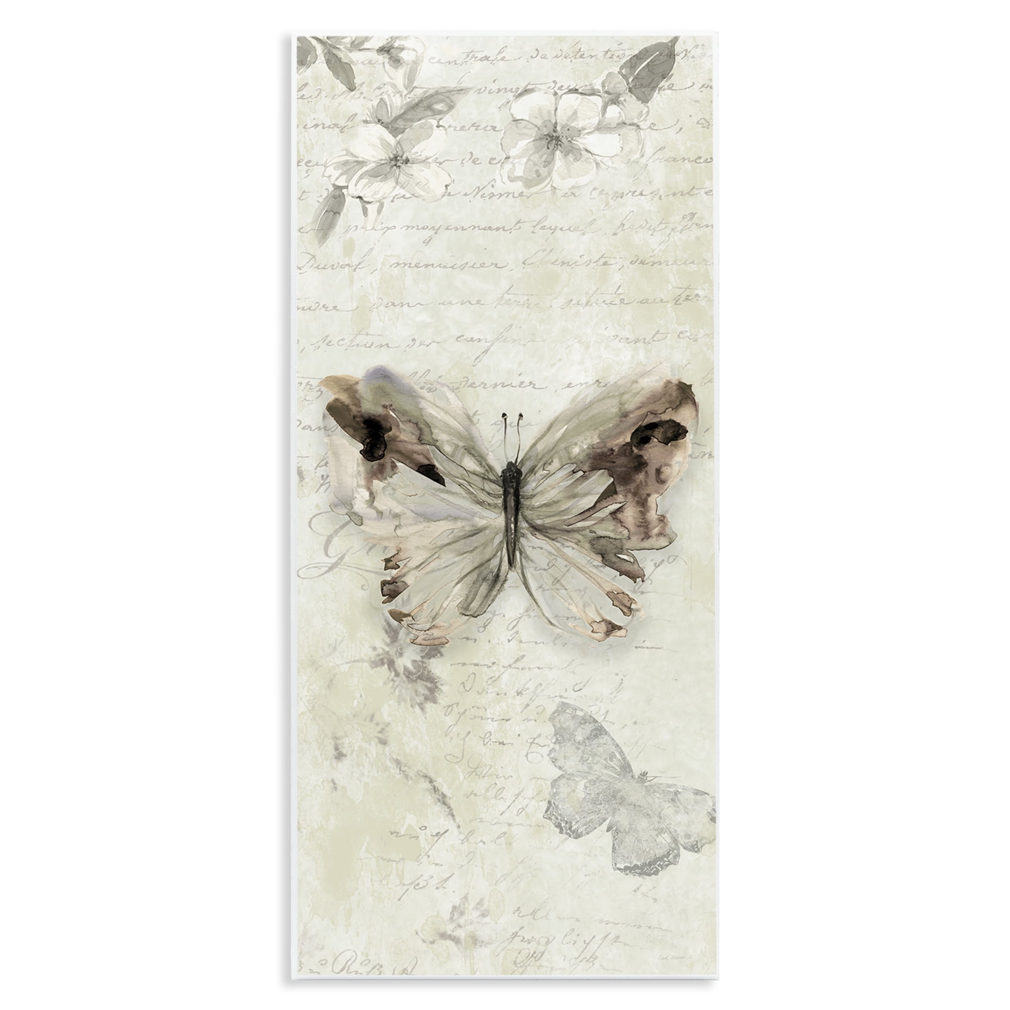 Stupell Industries Timeless Butterflies with Cursive Animals & Insects ...