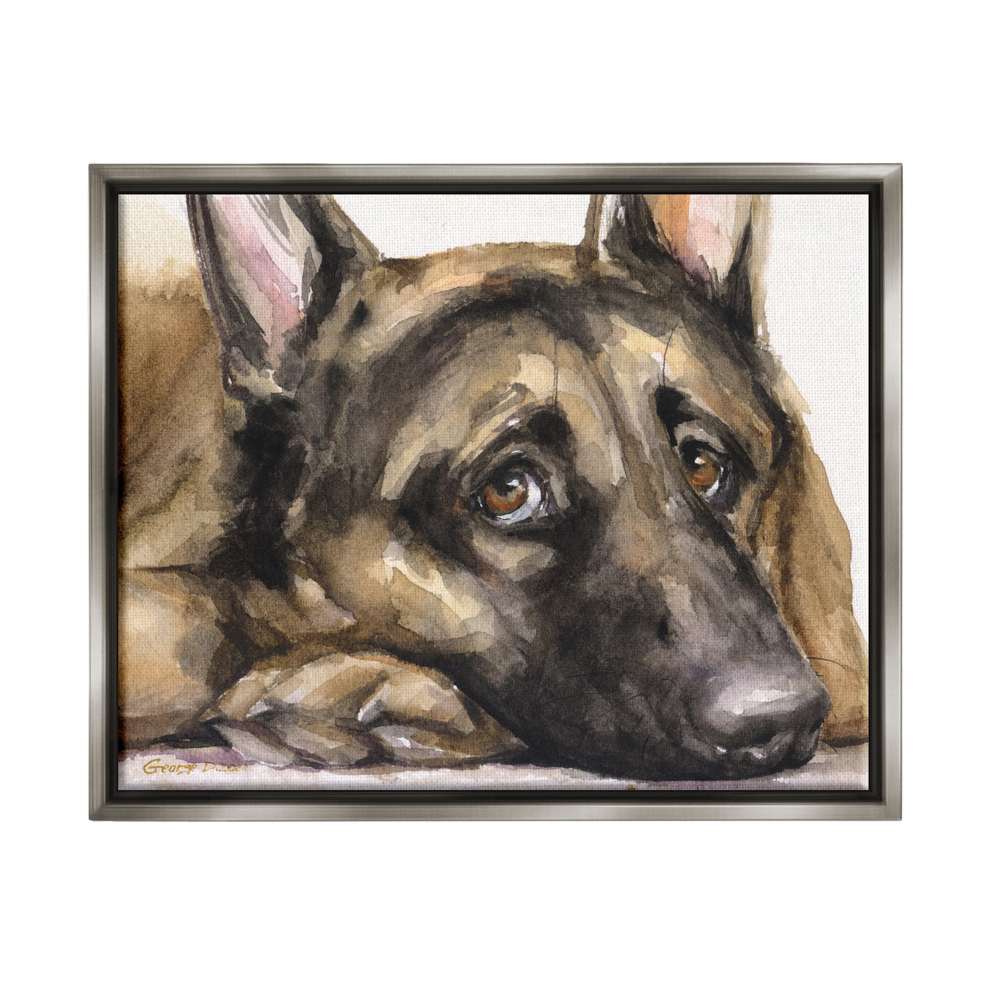 Stupell Industries German Shepherd Dog Canvas Print - 16x20 - Walmart.com