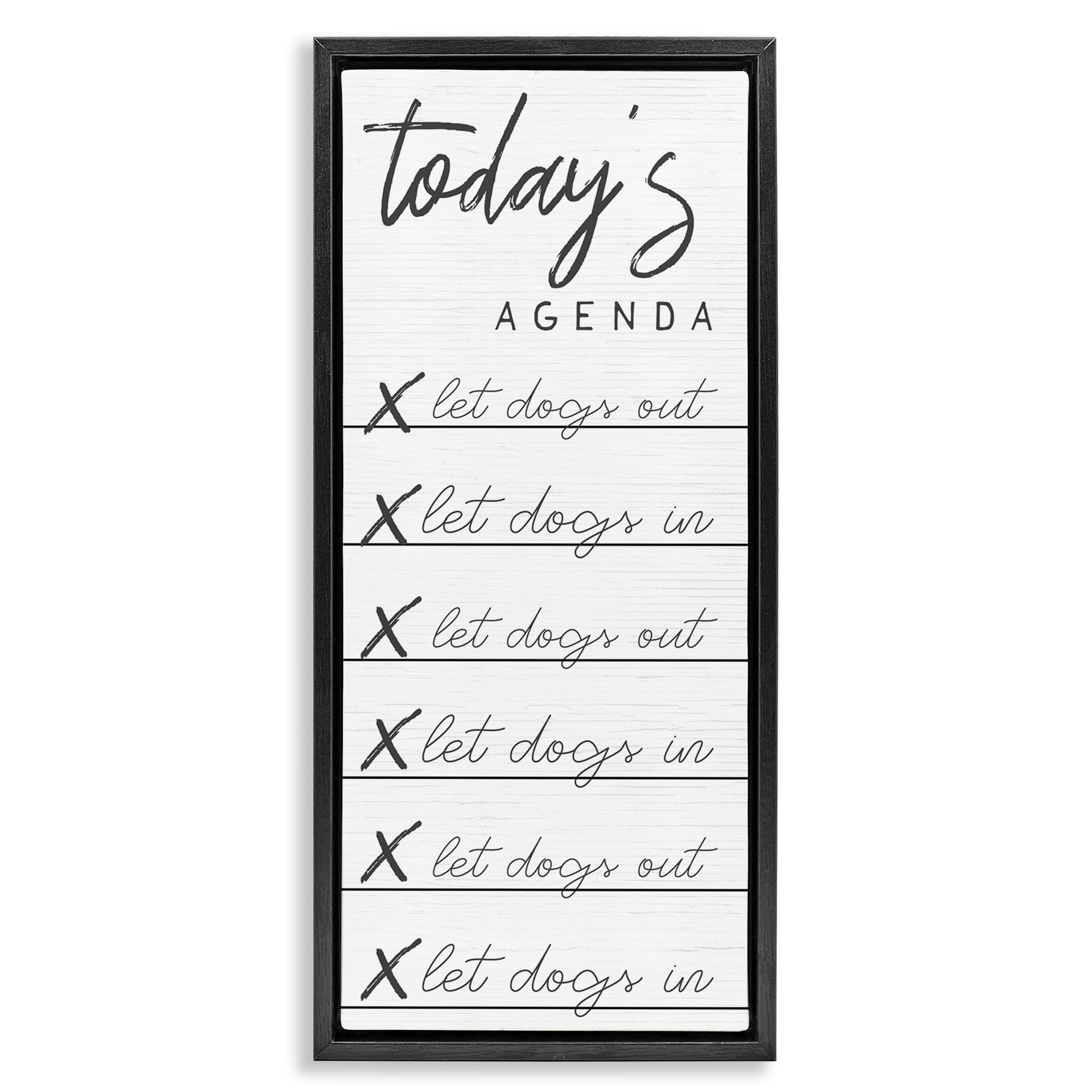 Stupell Industries Today's Agenda Funny Dog Checklist Typography ...