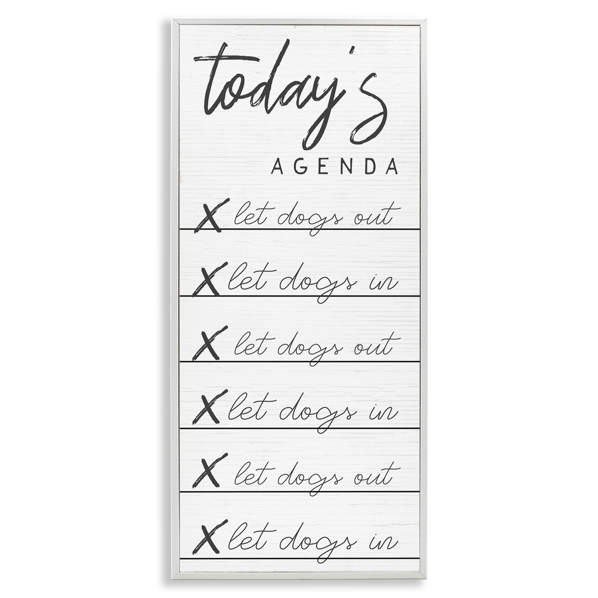 Stupell Industries Today's Agenda Funny Dog Checklist Typography ...
