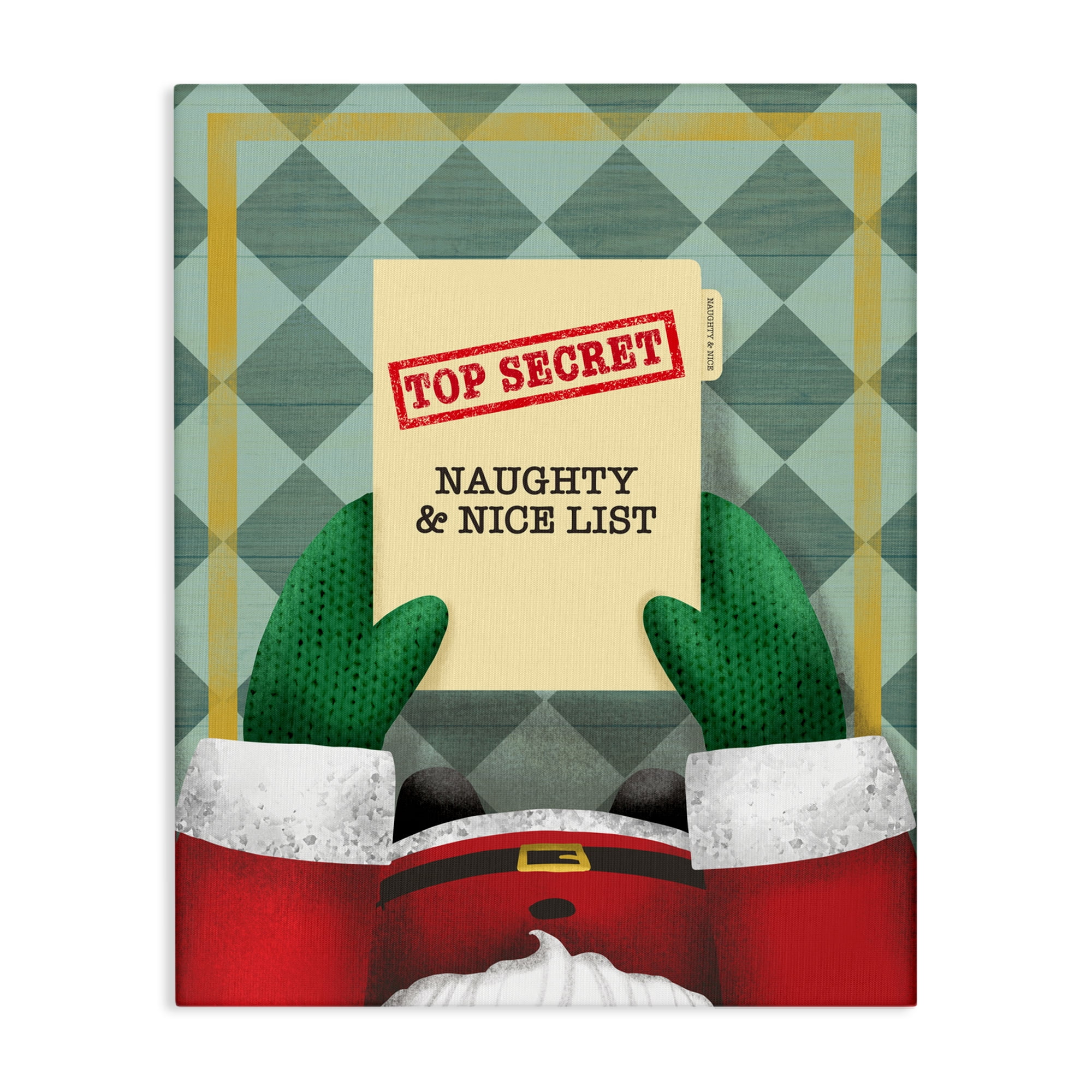 Stupell Industries Top Secret Santa List Canvas Wall Art design by ...