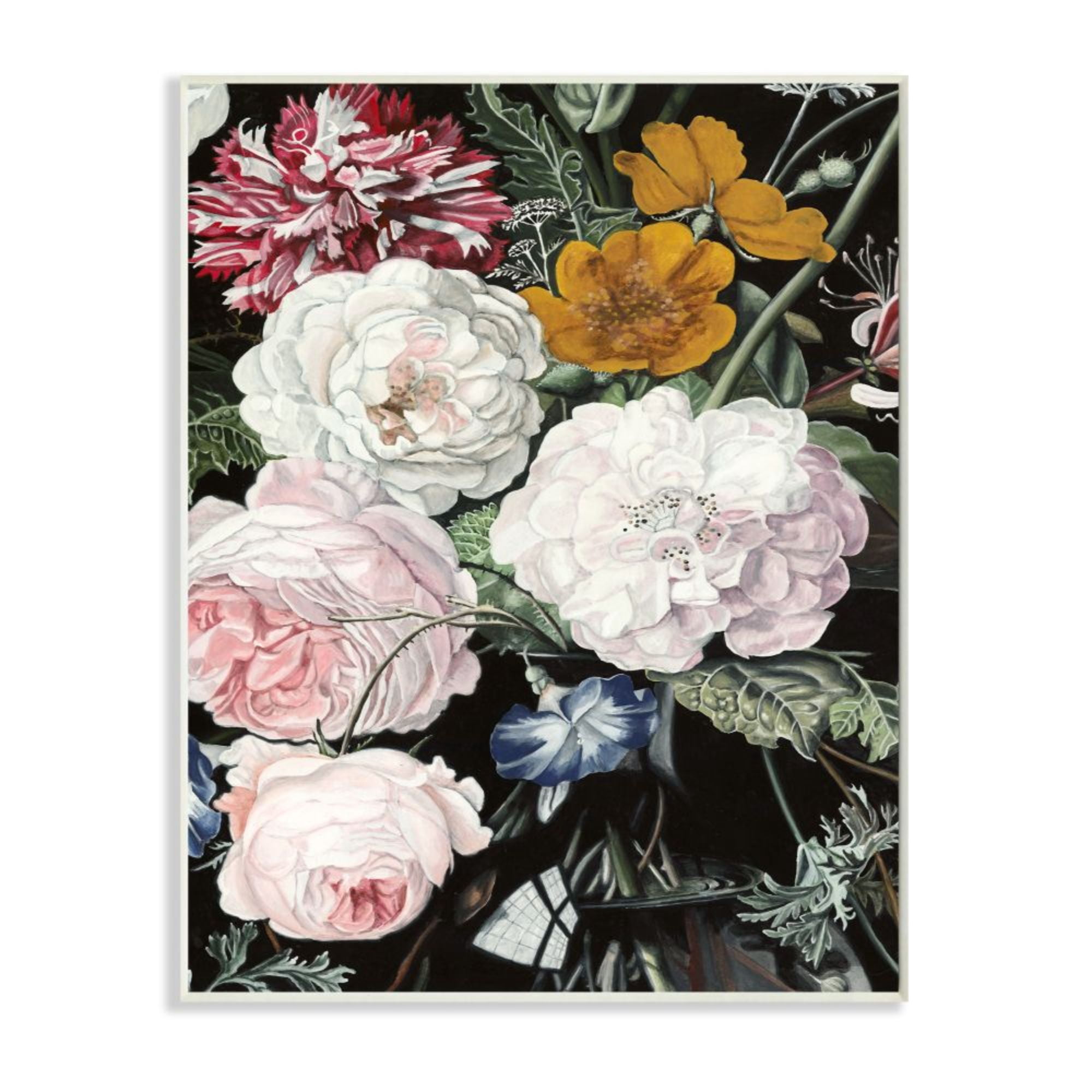 Stupell Industries Traditional Baroque Bouquet Assorted Floral Bloom ...