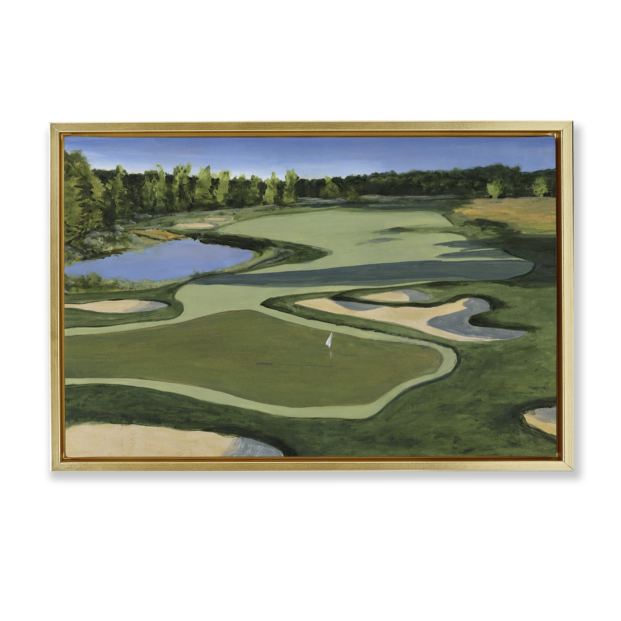 Stupell Industries Traditional Golf Course Landscape Painting Gold ...