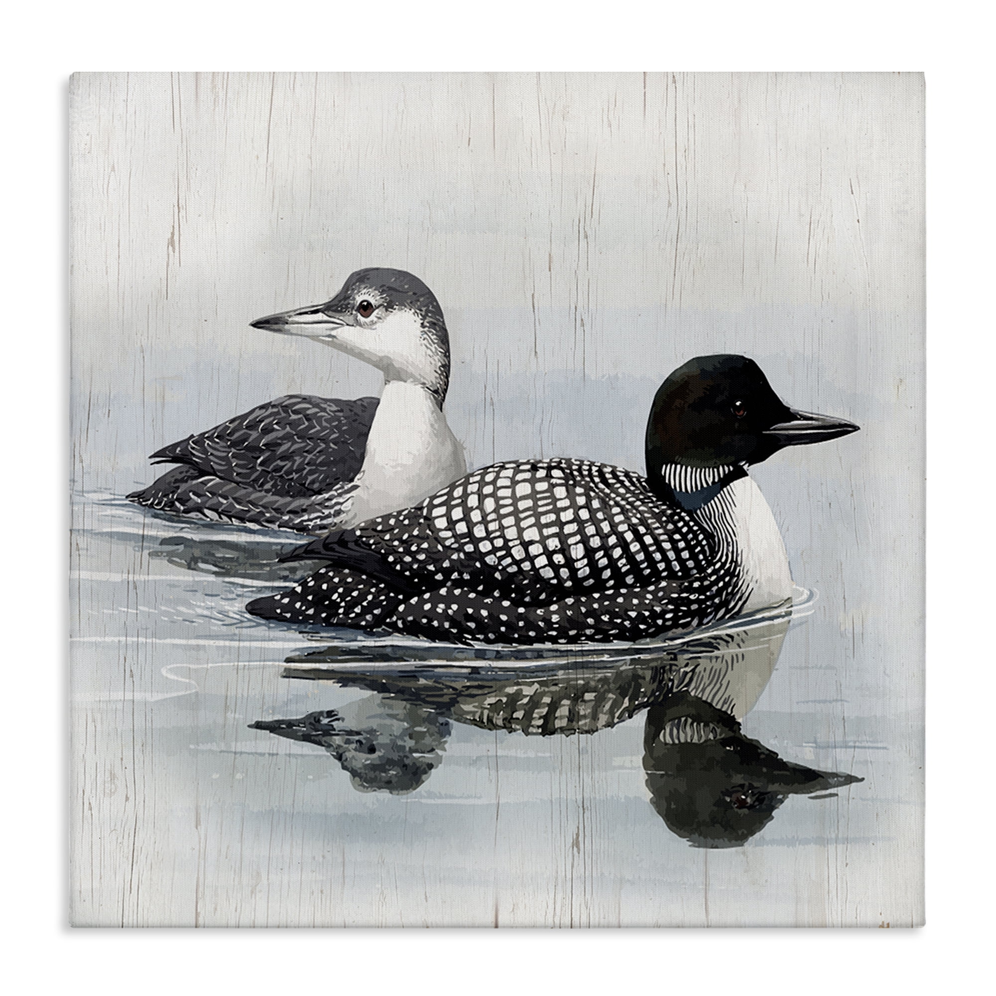 Stupell Industries Traditional Loons Wading Animals Painting Wrapped ...