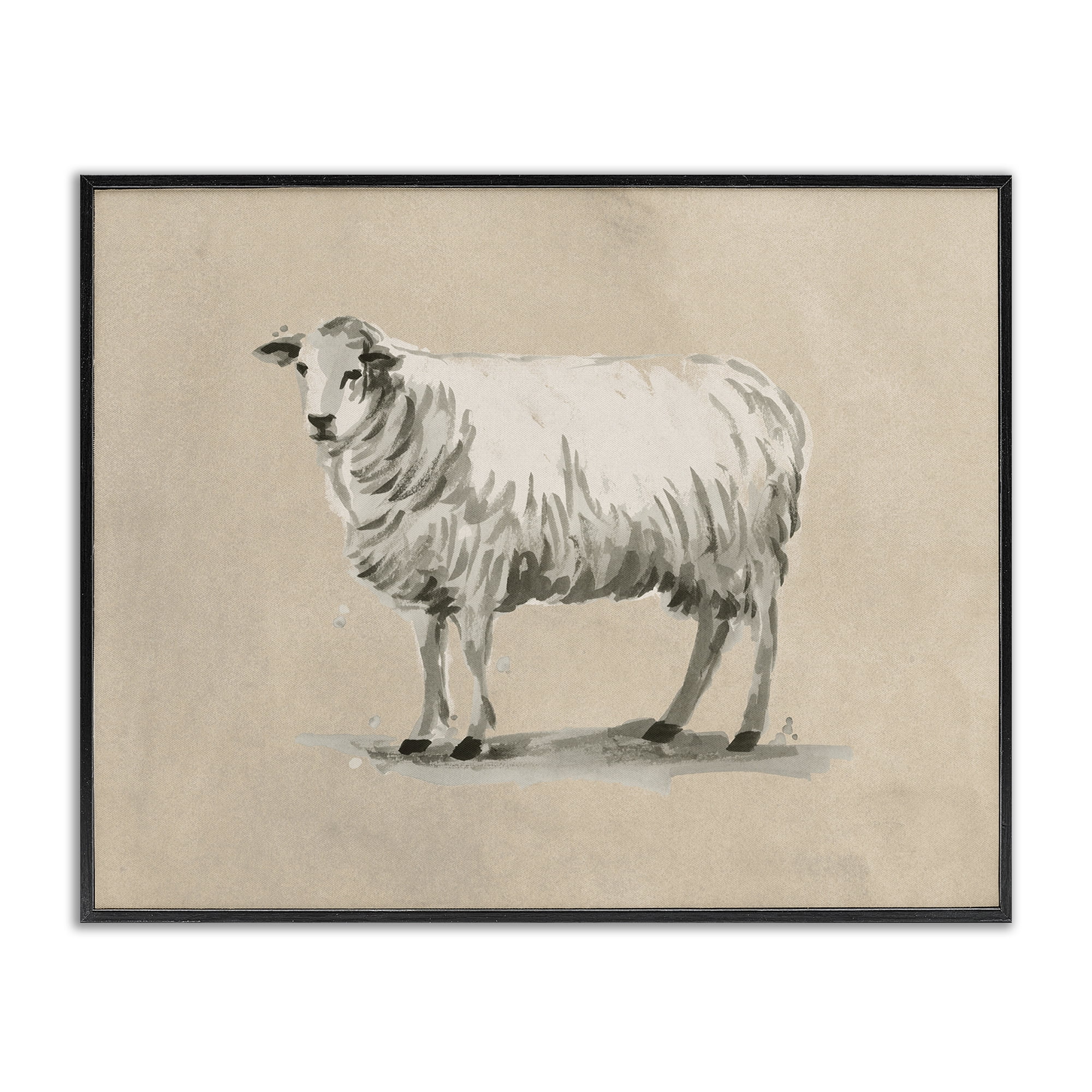 Stupell Industries Traditional Minimal Sheep Animals & Insects Painting ...