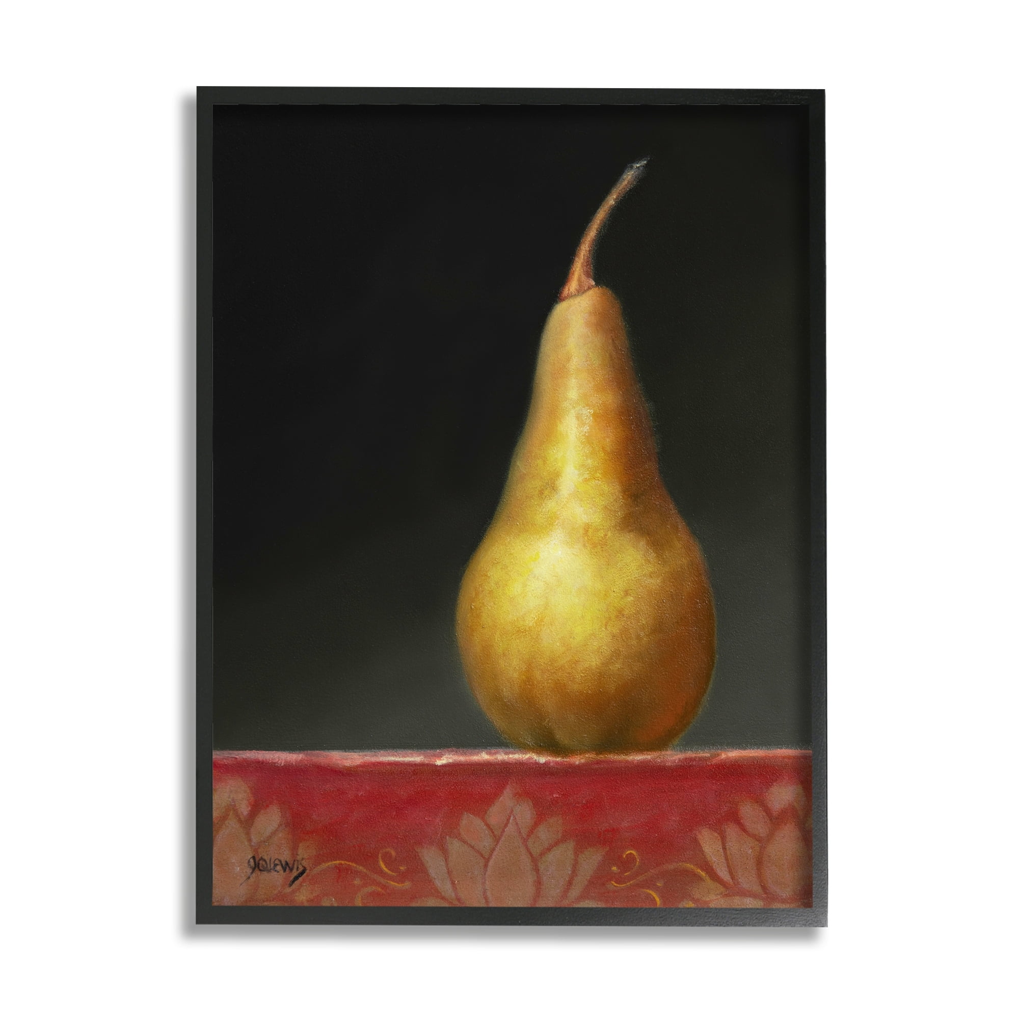 Stupell Industries Pear Still Life Framed Art Print Black Frame Kitchen ...
