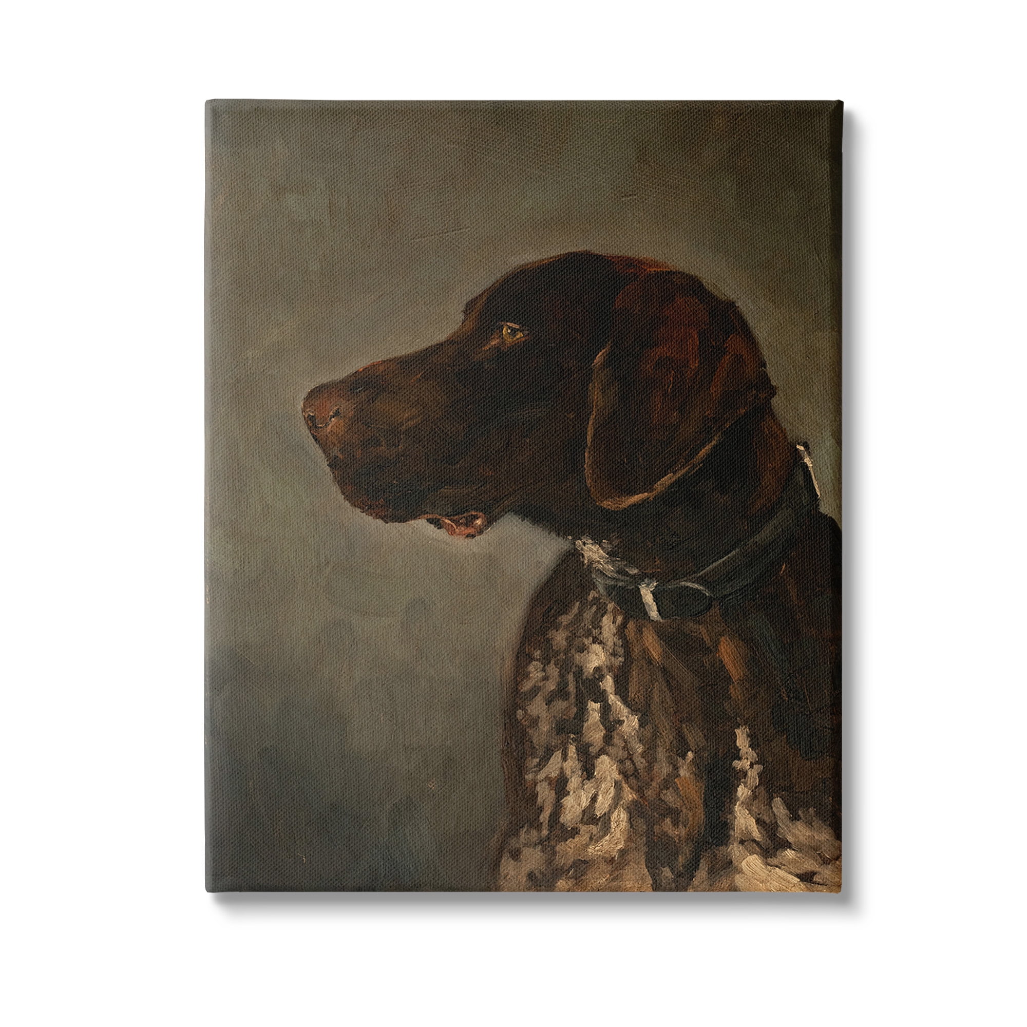 Stupell Industries Traditional Pointer Dog Portrait Animals & Insects Painting Gallery Wrapped ...