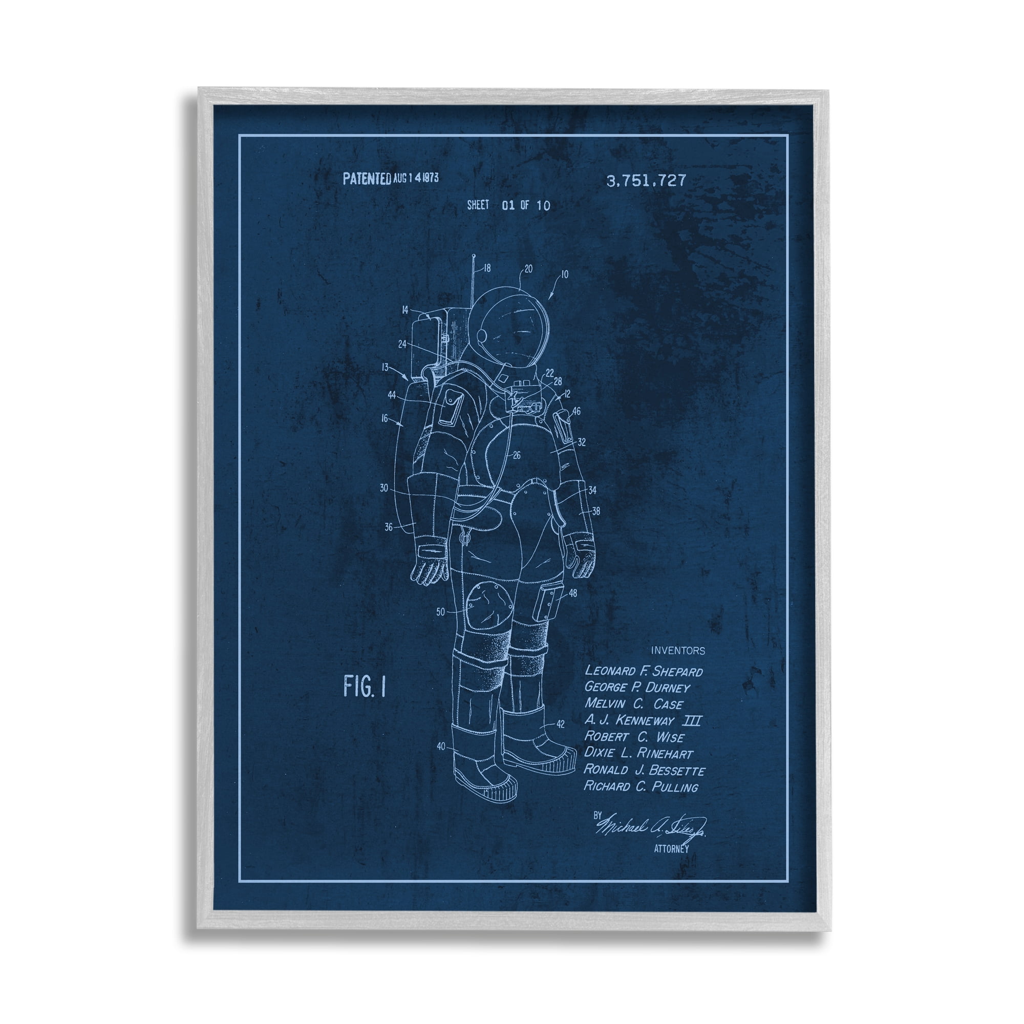 Stupell Industries Traditional Space Suit Patent Outer Space Inventors ...