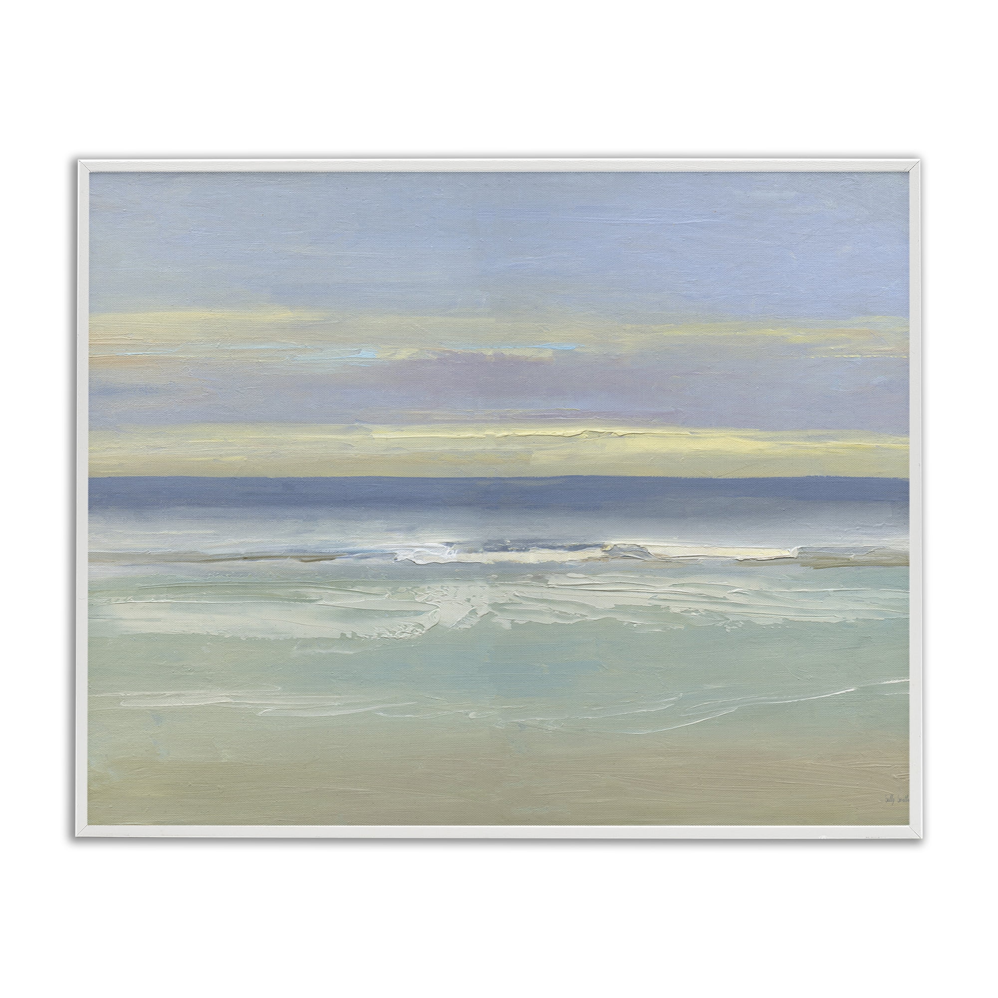 Stupell Industries Tranquil Coastal Morning Waves White Framed Giclee ...