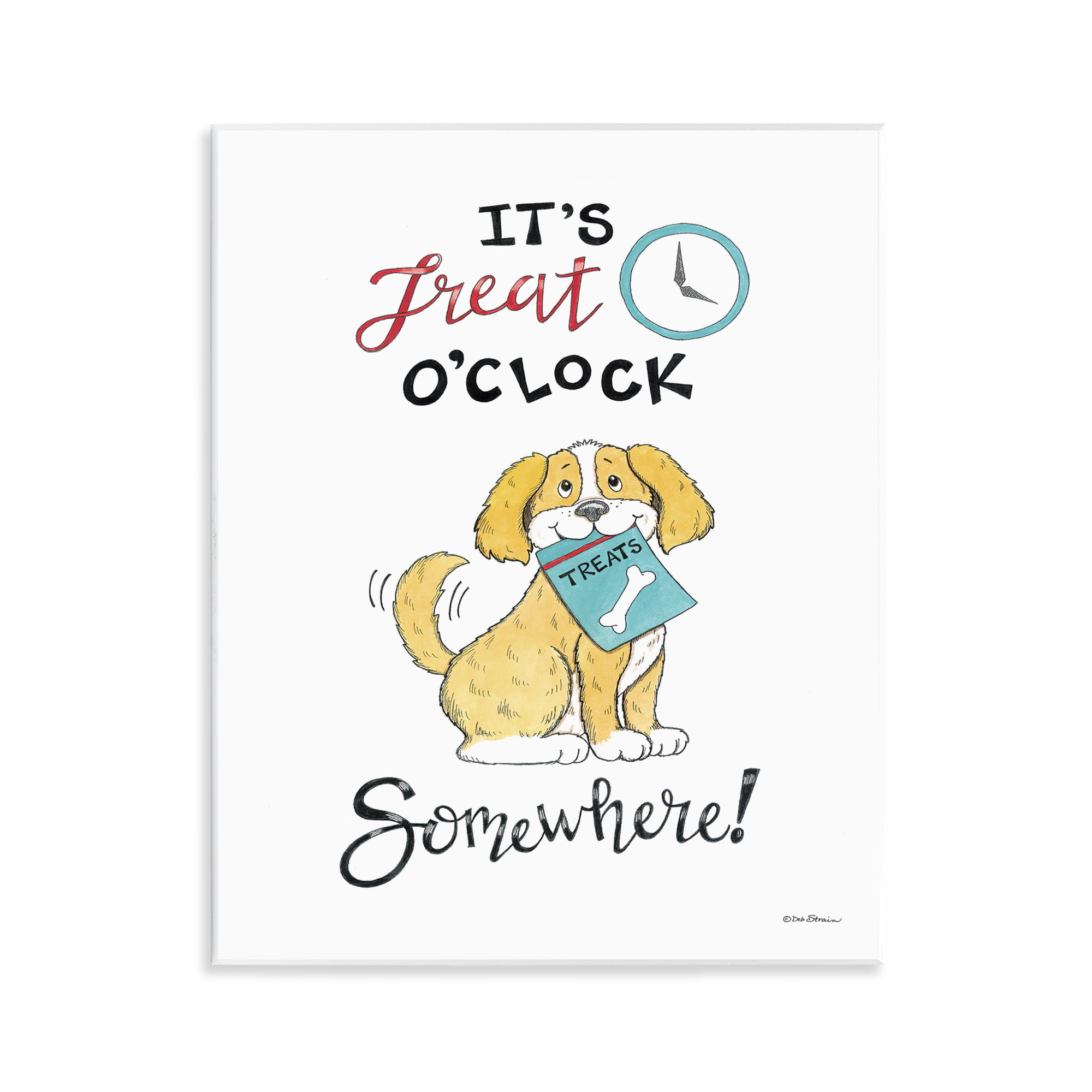 Stupell Industries Treat o'Clock Somewhere Animals Painting Unframed ...