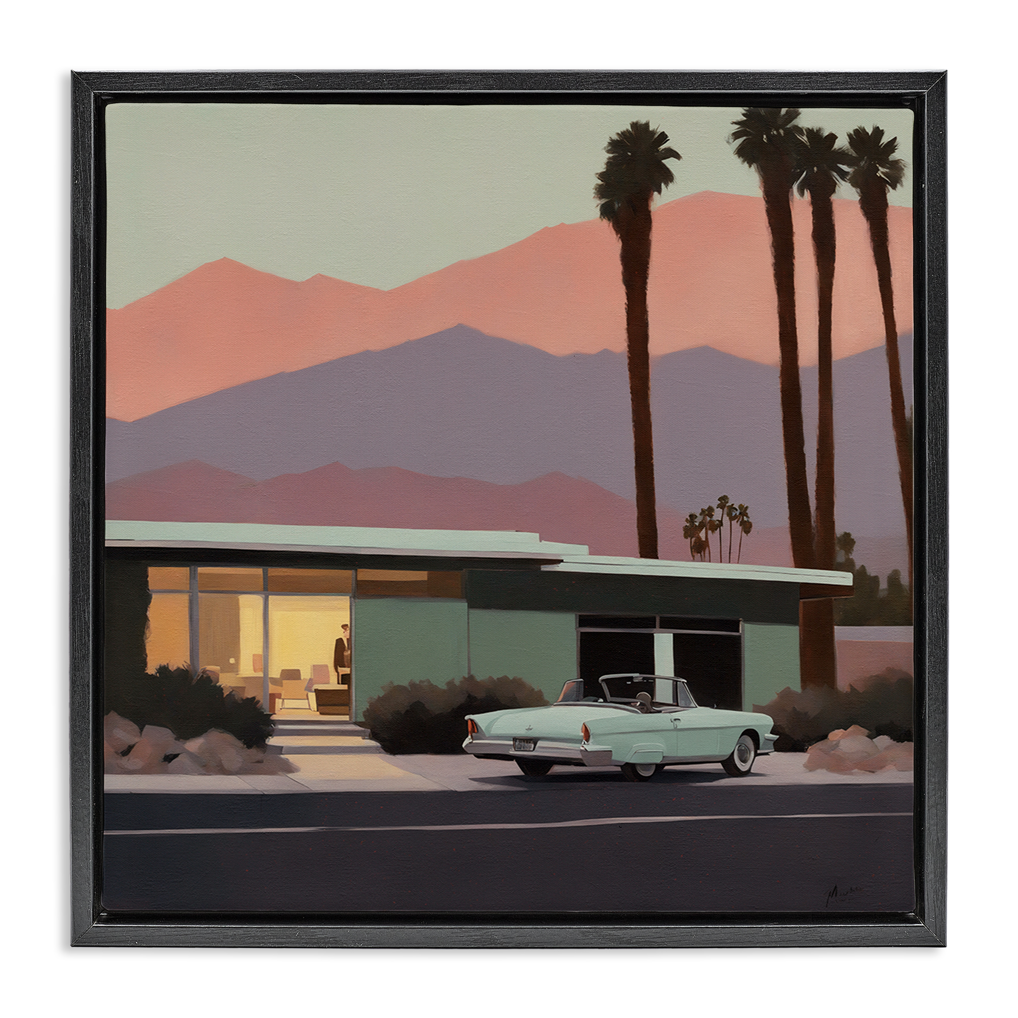 Stupell Industries Tropical House & Car Transportation Painting Black ...