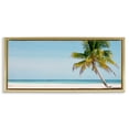 Stupell Industries Tropical Island Palm Tree Gold Framed Floater Canvas ...