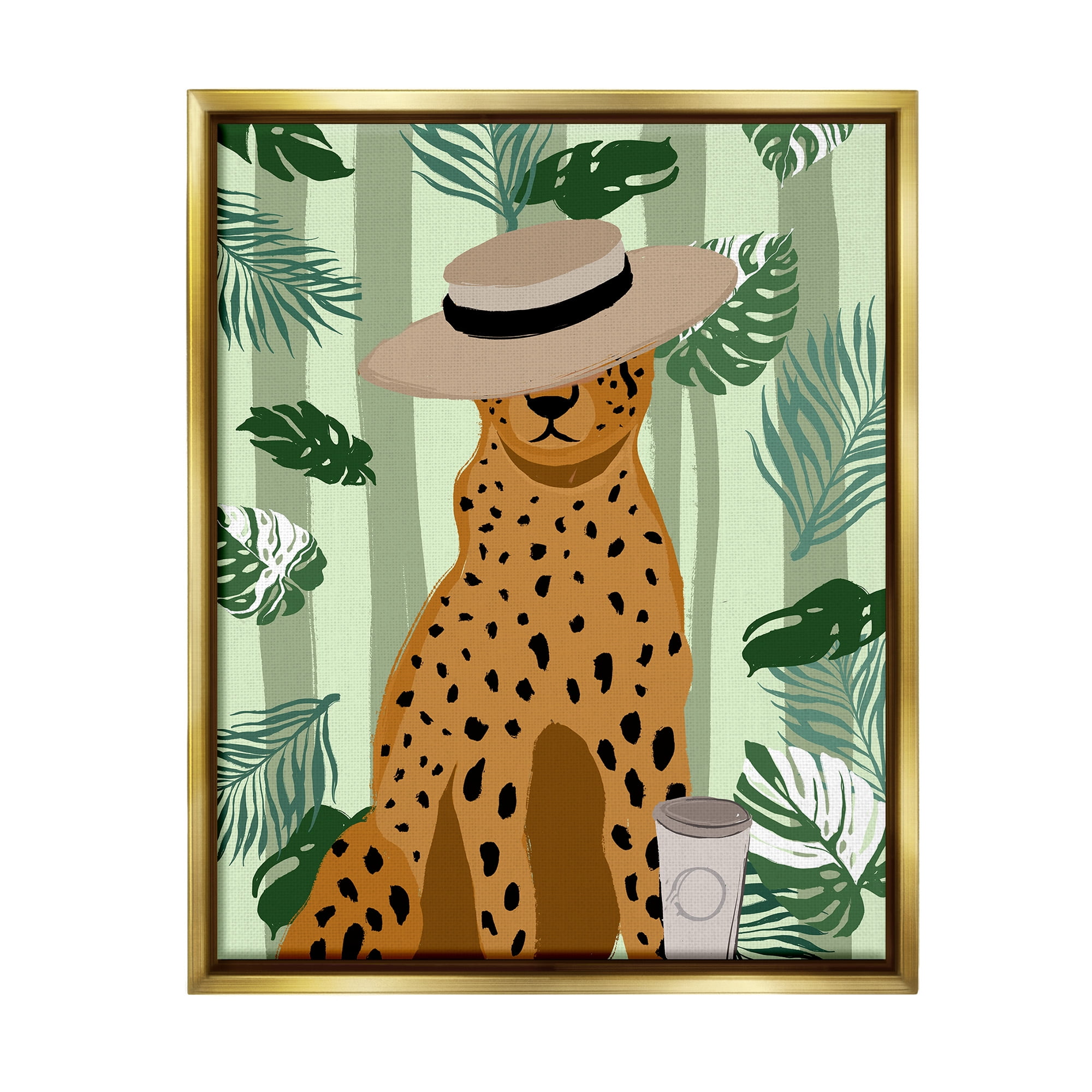 Stupell Industries Tropical Modern Leopard Animals & Insects Painting ...