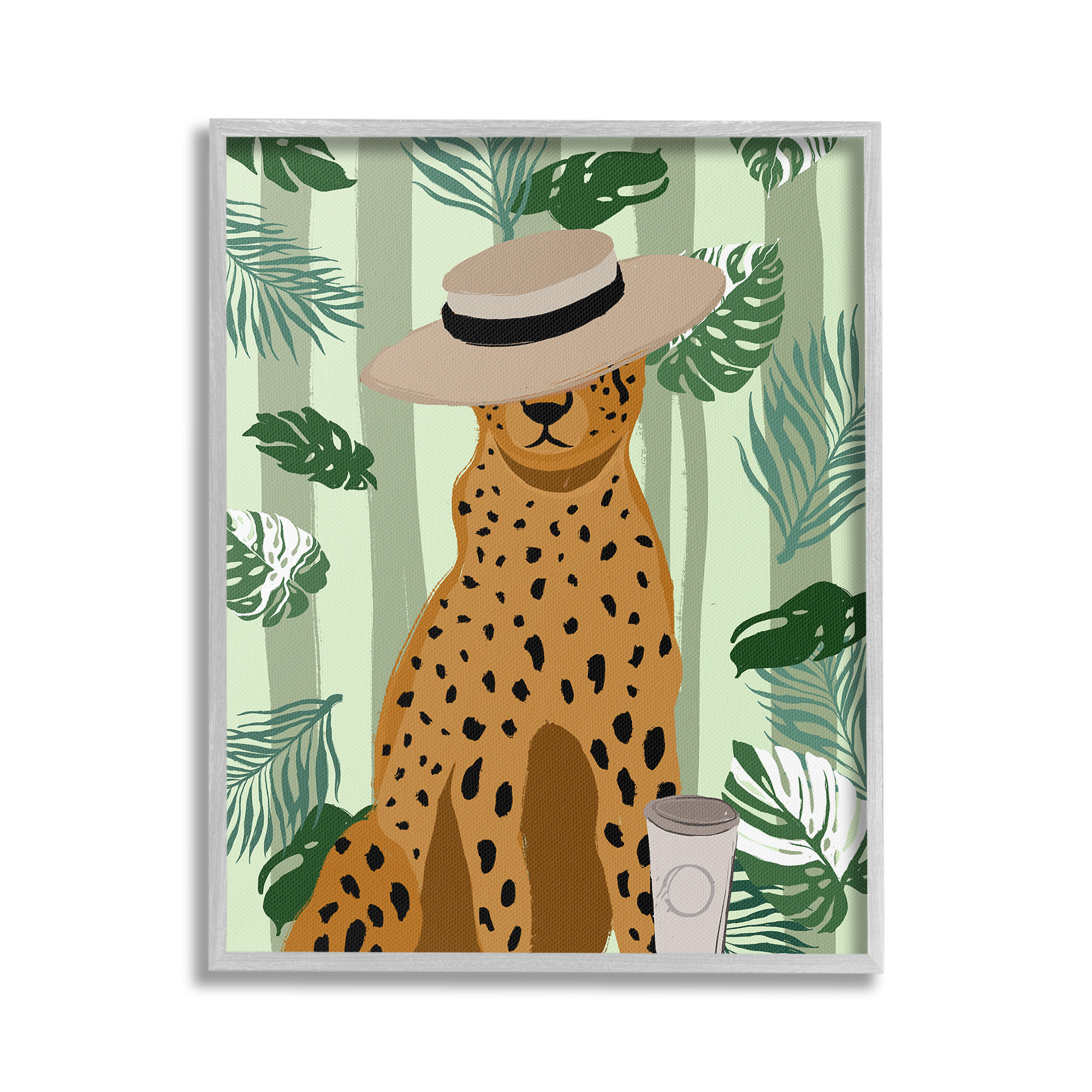 Stupell Industries Tropical Modern Leopard Animals & Insects Painting ...