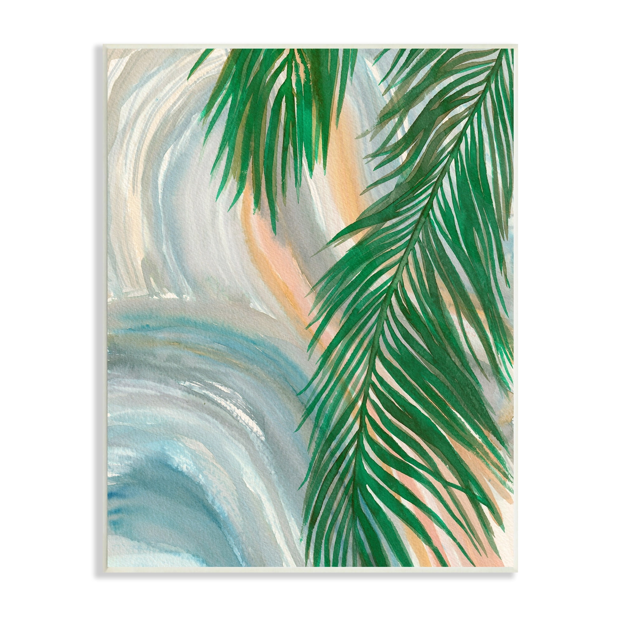 Stupell Industries Tropical Palm Tree Leaves Close Up Swirl Pattern ...