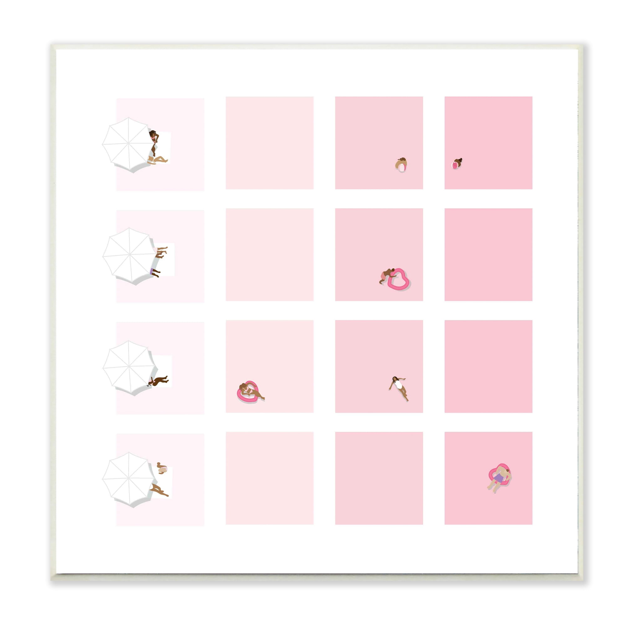 Stupell Industries Tropical Summer Pool Abstract Pink Geometric Pattern ...