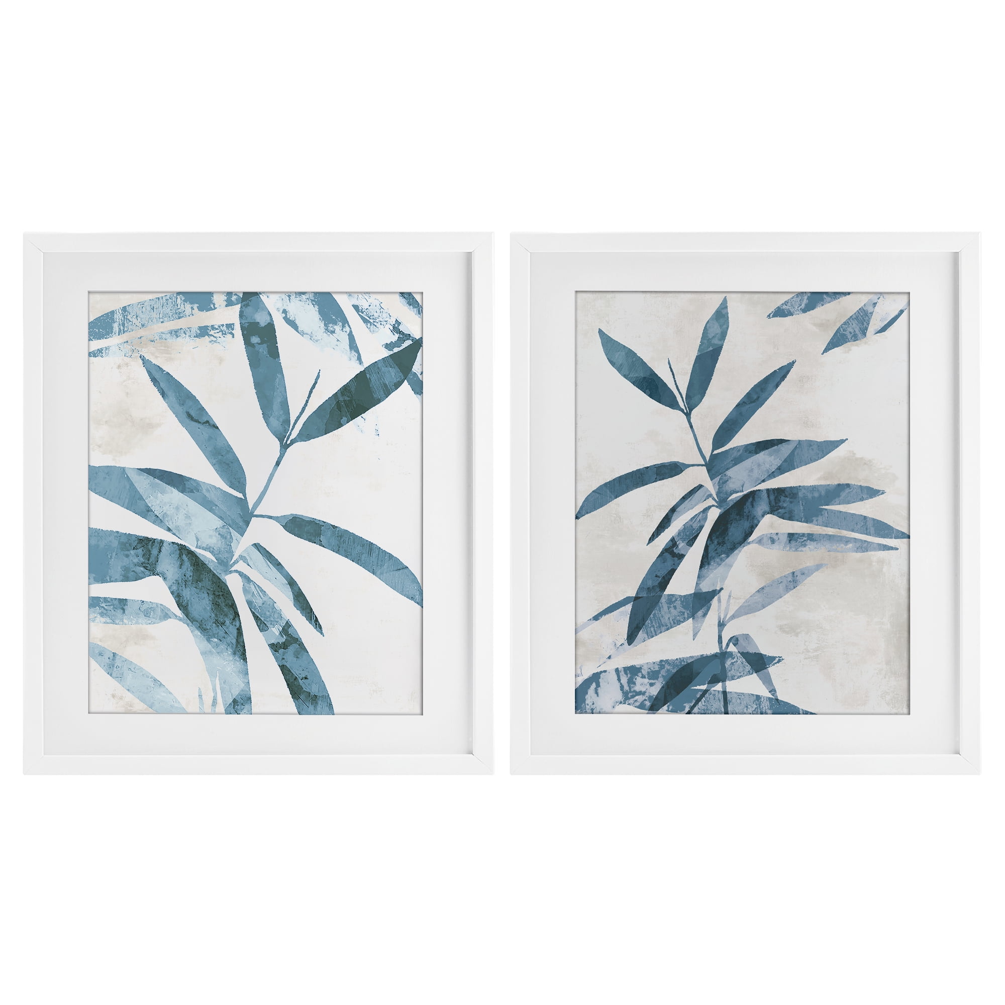 Stupell Industries Tropical Twilight Palms 2 Piece White Framed Print ...