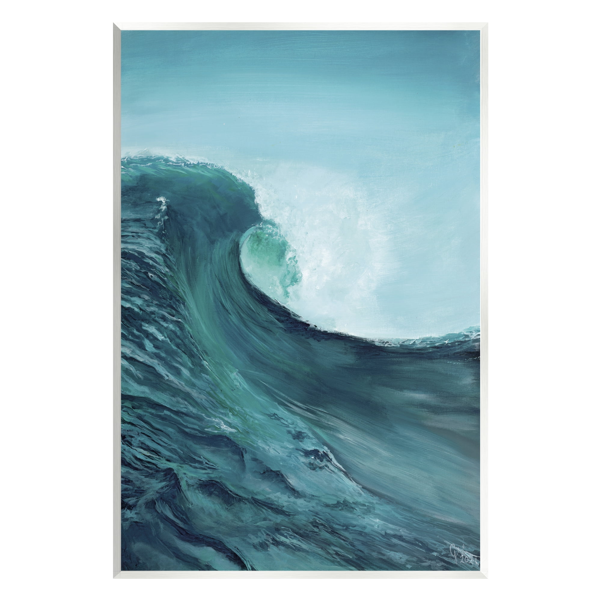 Stupell Industries Tsunami Wave Panting Nature Painting Unframed Art ...