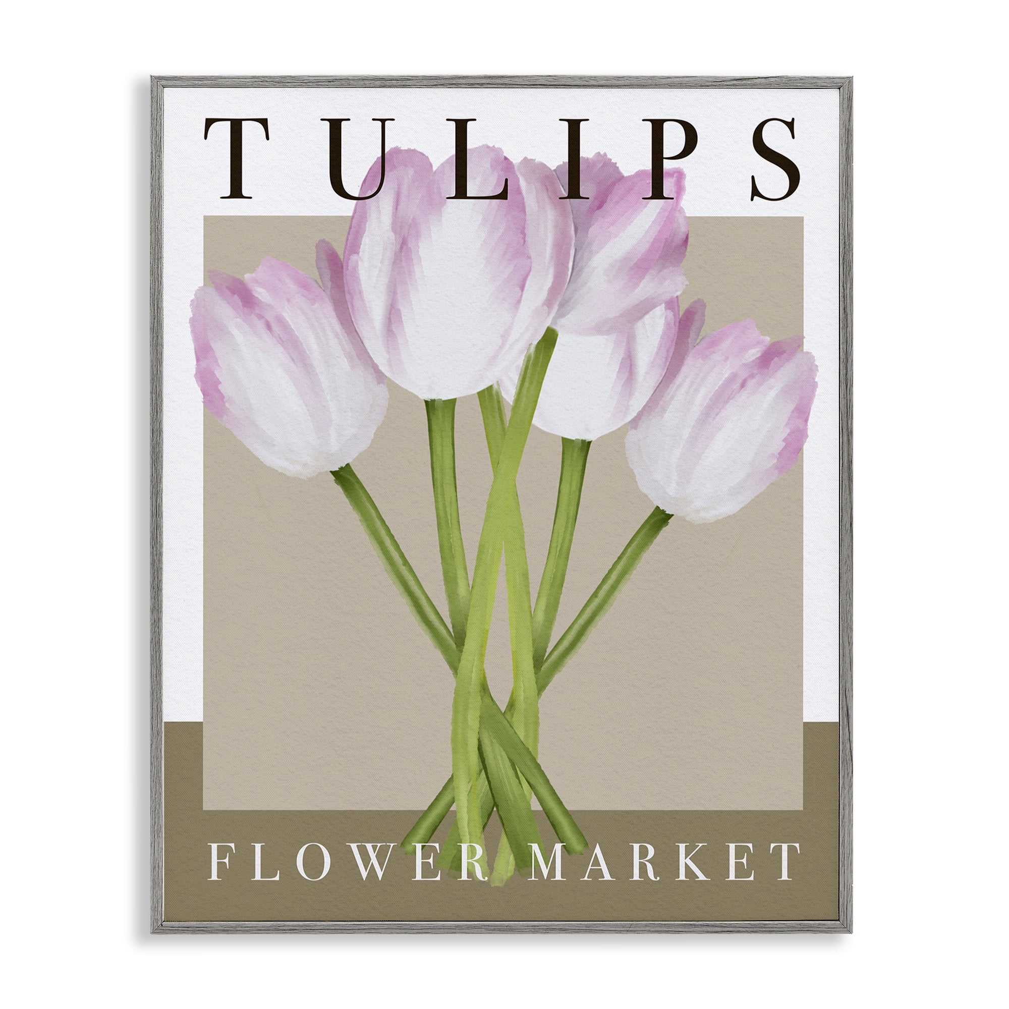 Stupell Industries Tulips Flower Market Gray Framed Giclee Art, design ...