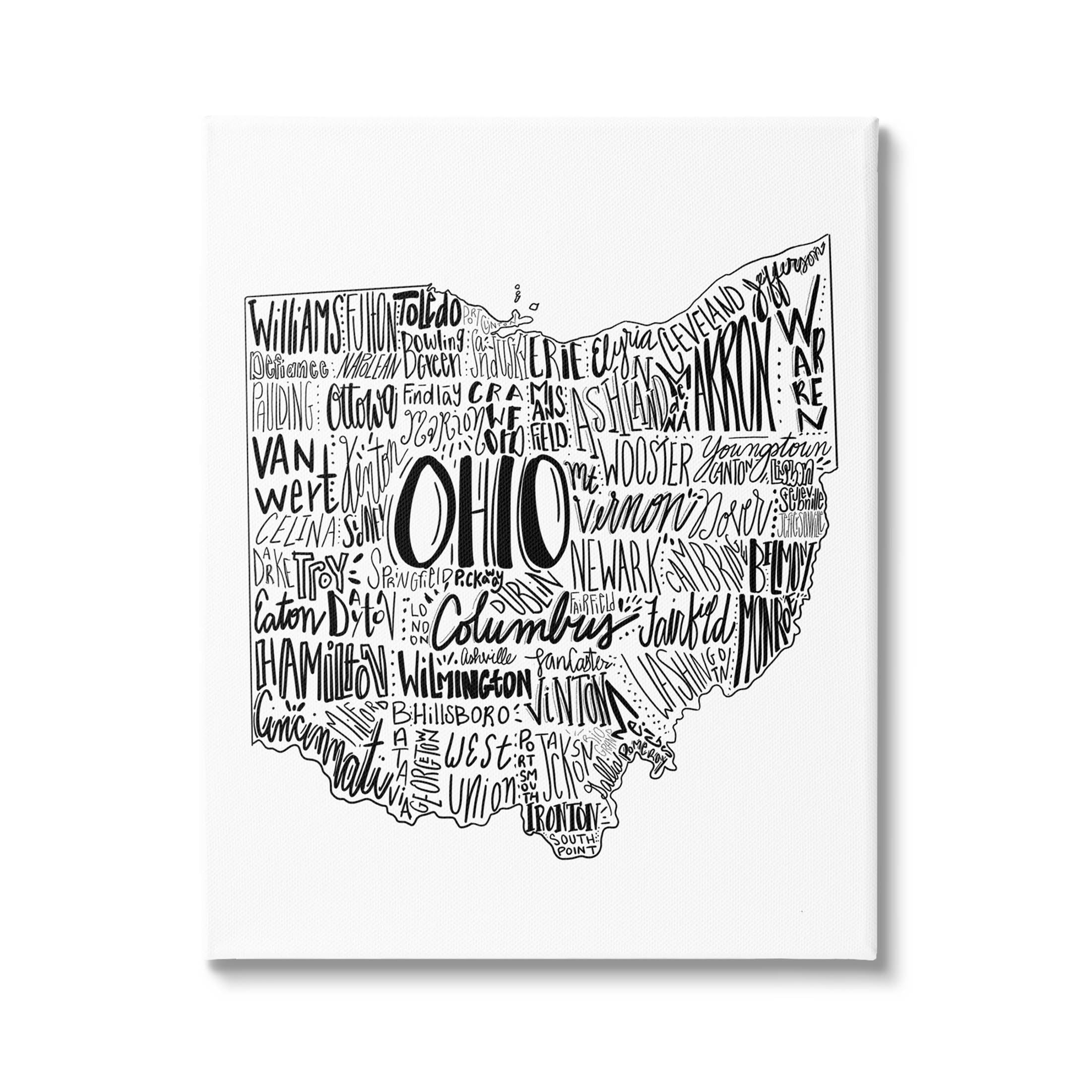 Stupell Industries Typography Cities Ohio State Canvas Print - Walmart.com