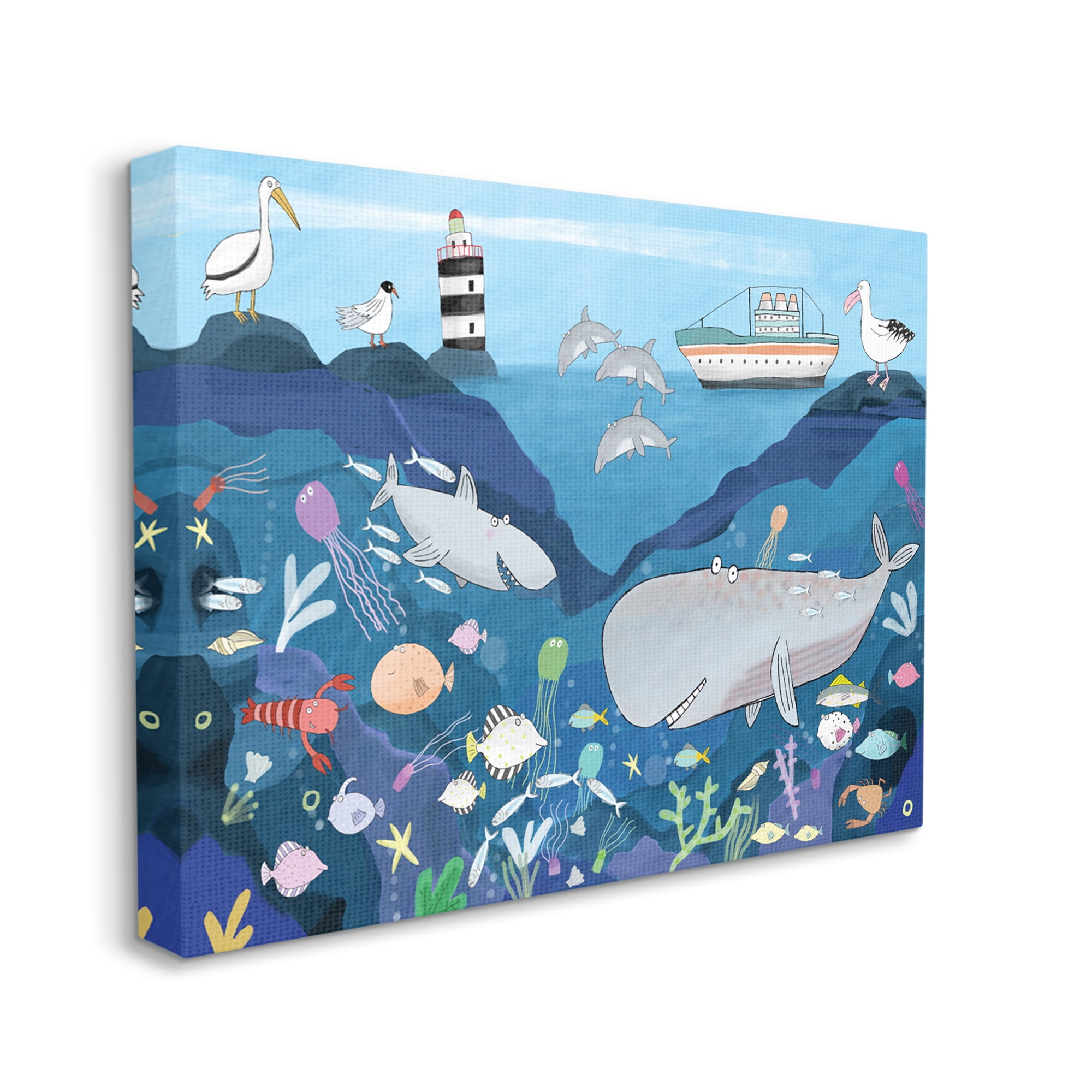 Stupell Industries Underwater Wildlife Canvas - 16x20 Inches - Walmart.com