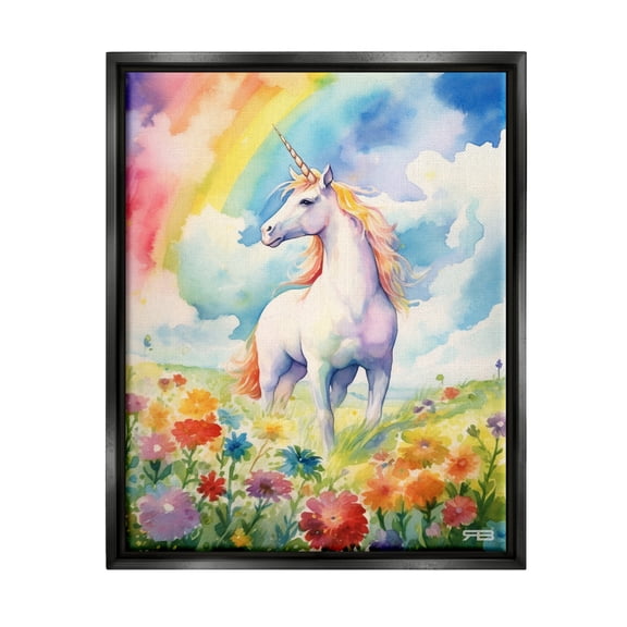 Stupell Industries Rainbow Unicorn in Space Fairy Tales & Fantasy ...
