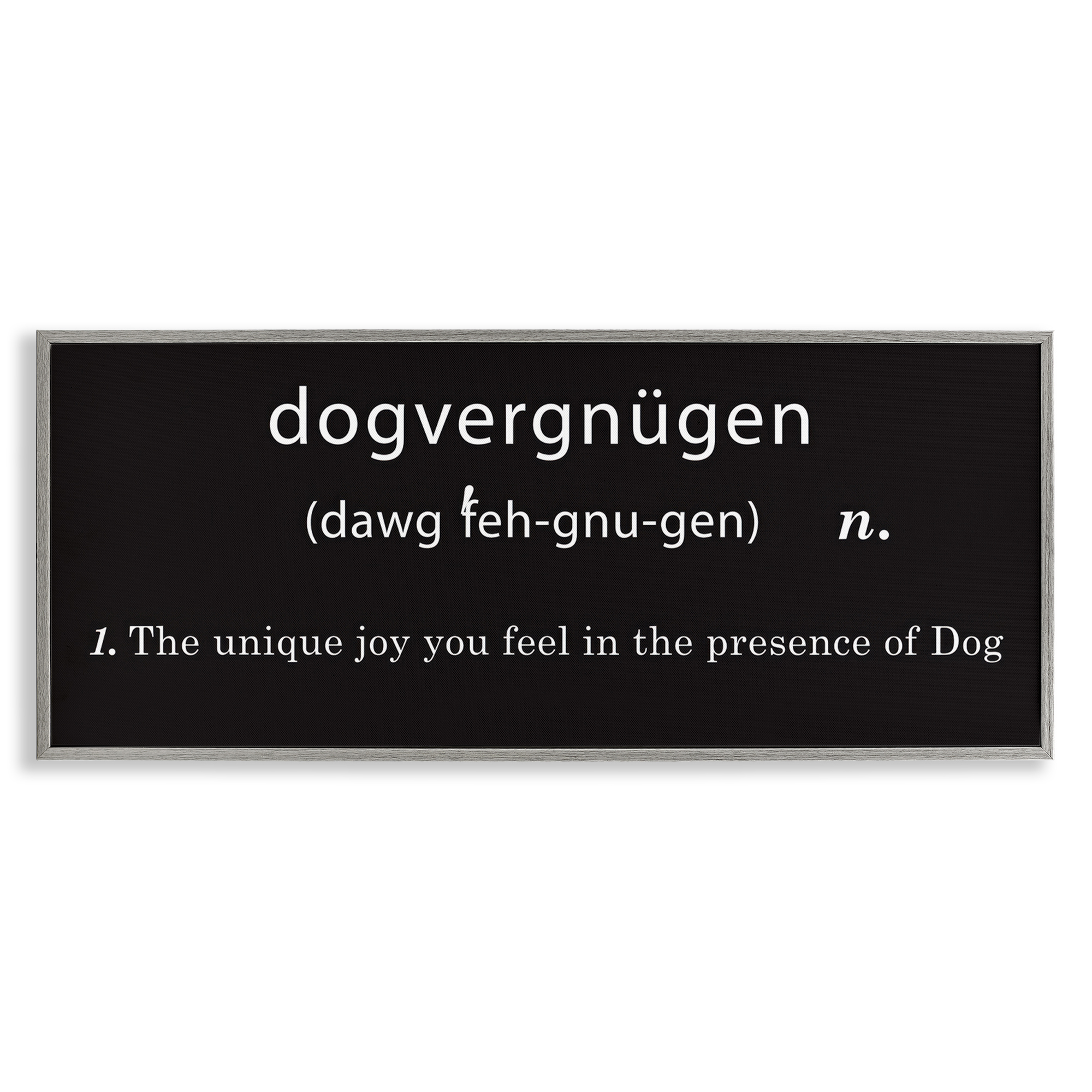 Stupell Industries Unique Dogvergnugen Definition Animals Painting Gray ...