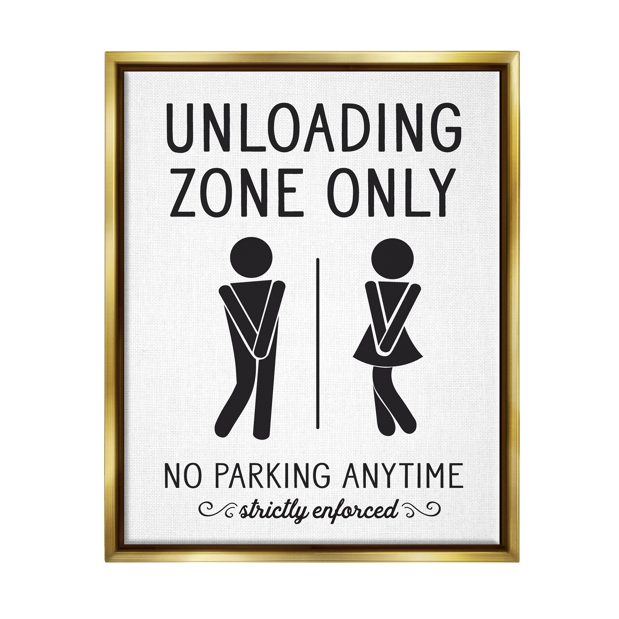 Stupell Industries Unloading Zone Witty Bathroom Symbols Casual Sign ...