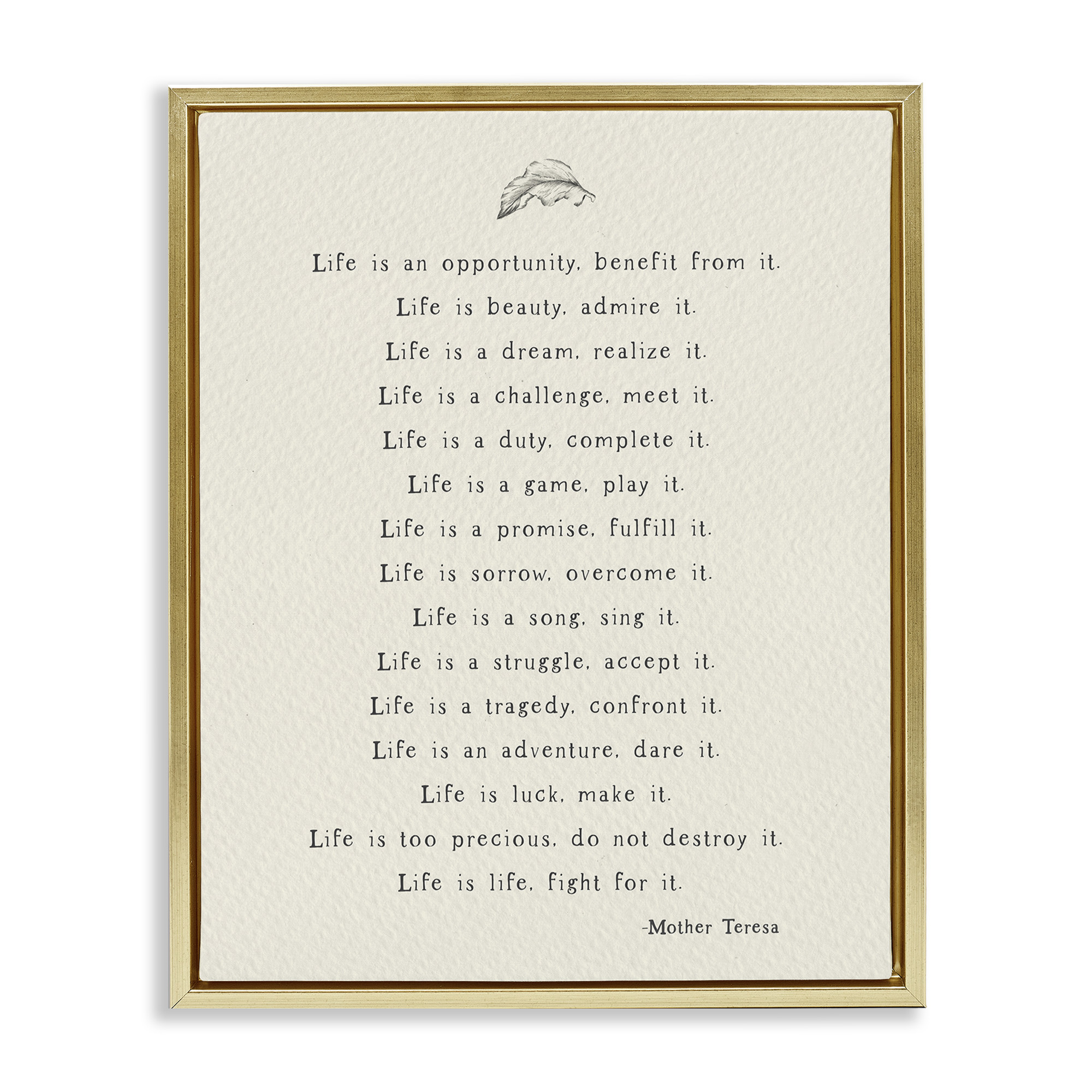 Stupell Industries Uplifting Spiritual Mother Theresa Quote ...