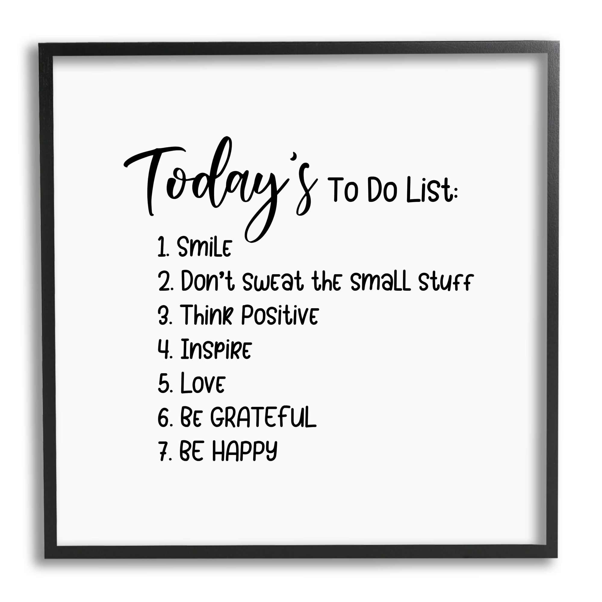Stupell Industries Uplifting To Do List - 12x12 Black Framed Wall Art ...