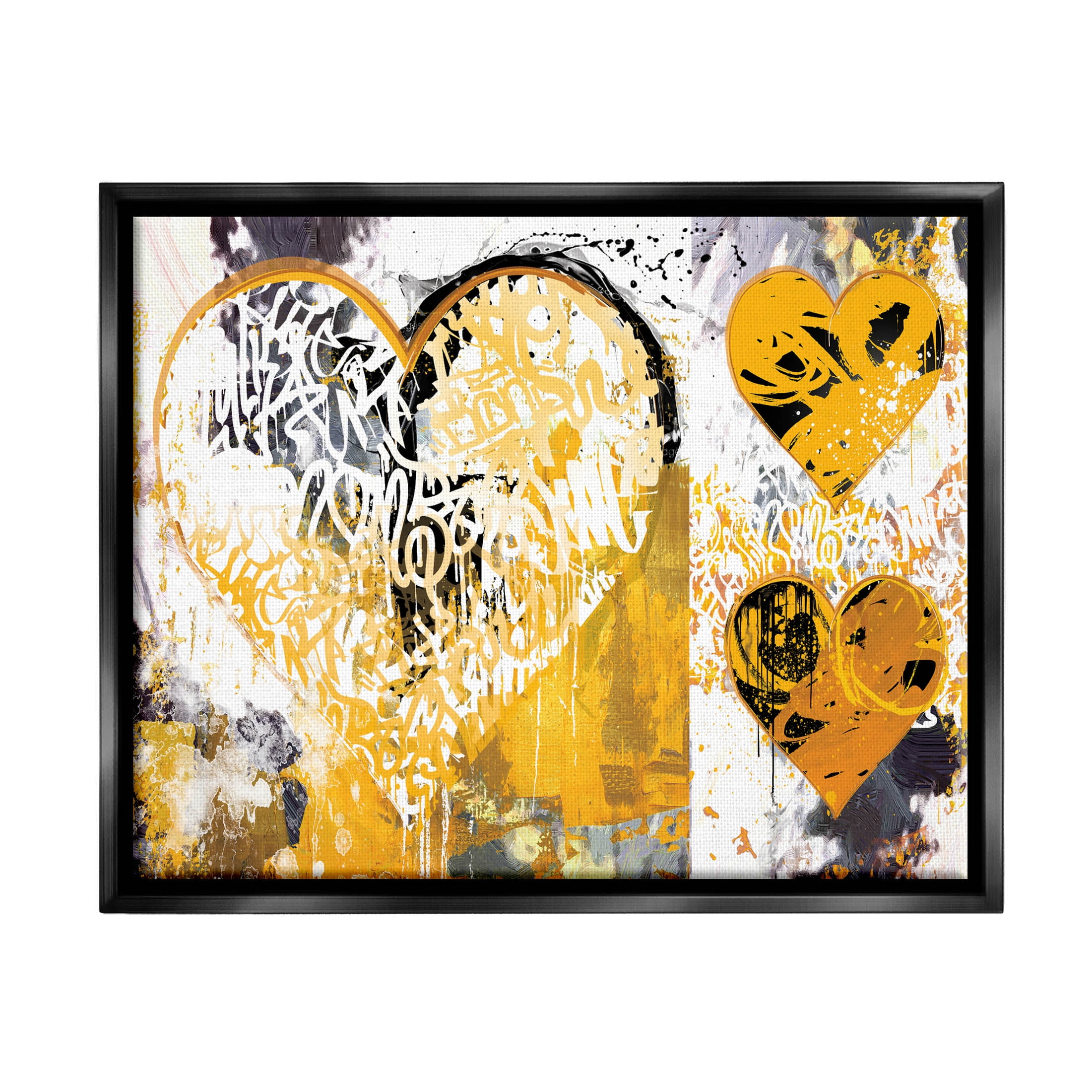 Stupell Industries Urban Paint Drip Graffiti Heart Shape Graphic Art ...