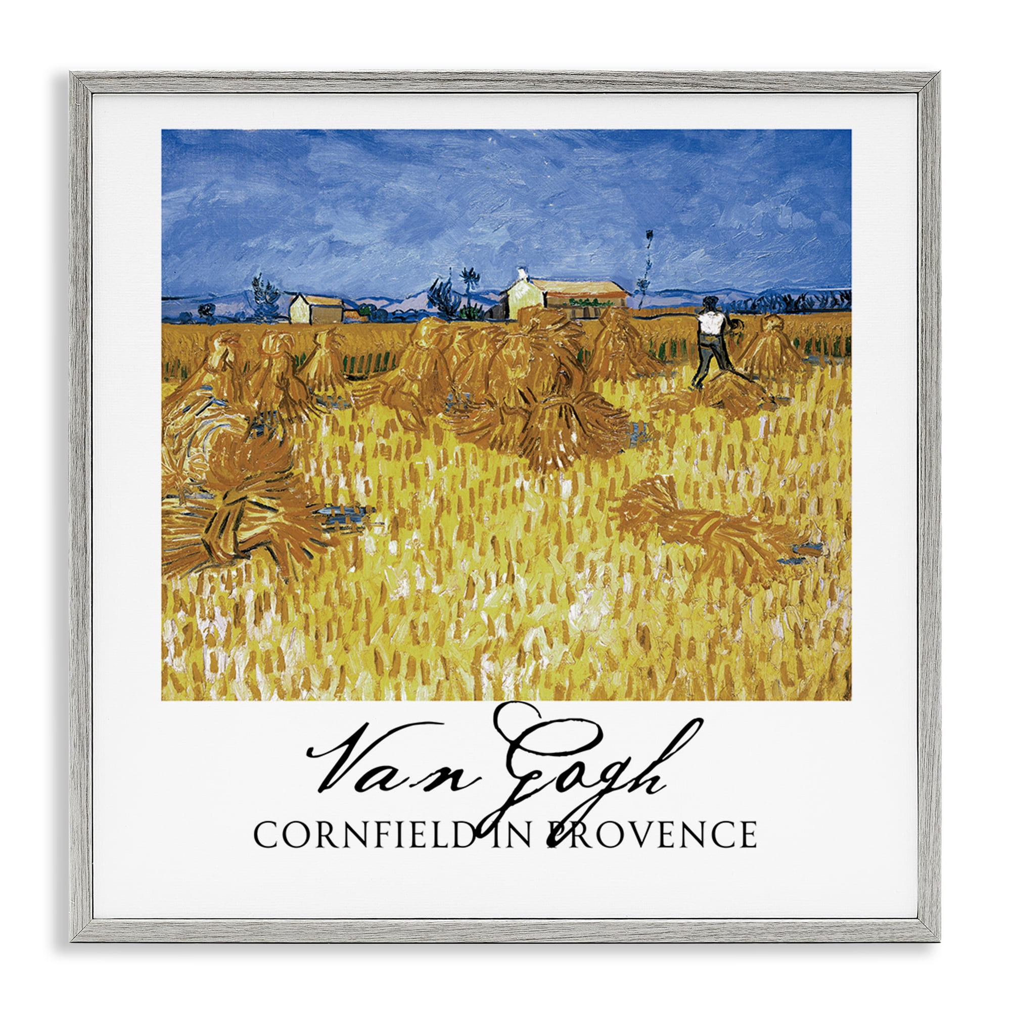 Stupell Industries Van Gogh Cornfield Provence Gray Framed Giclee Art ...