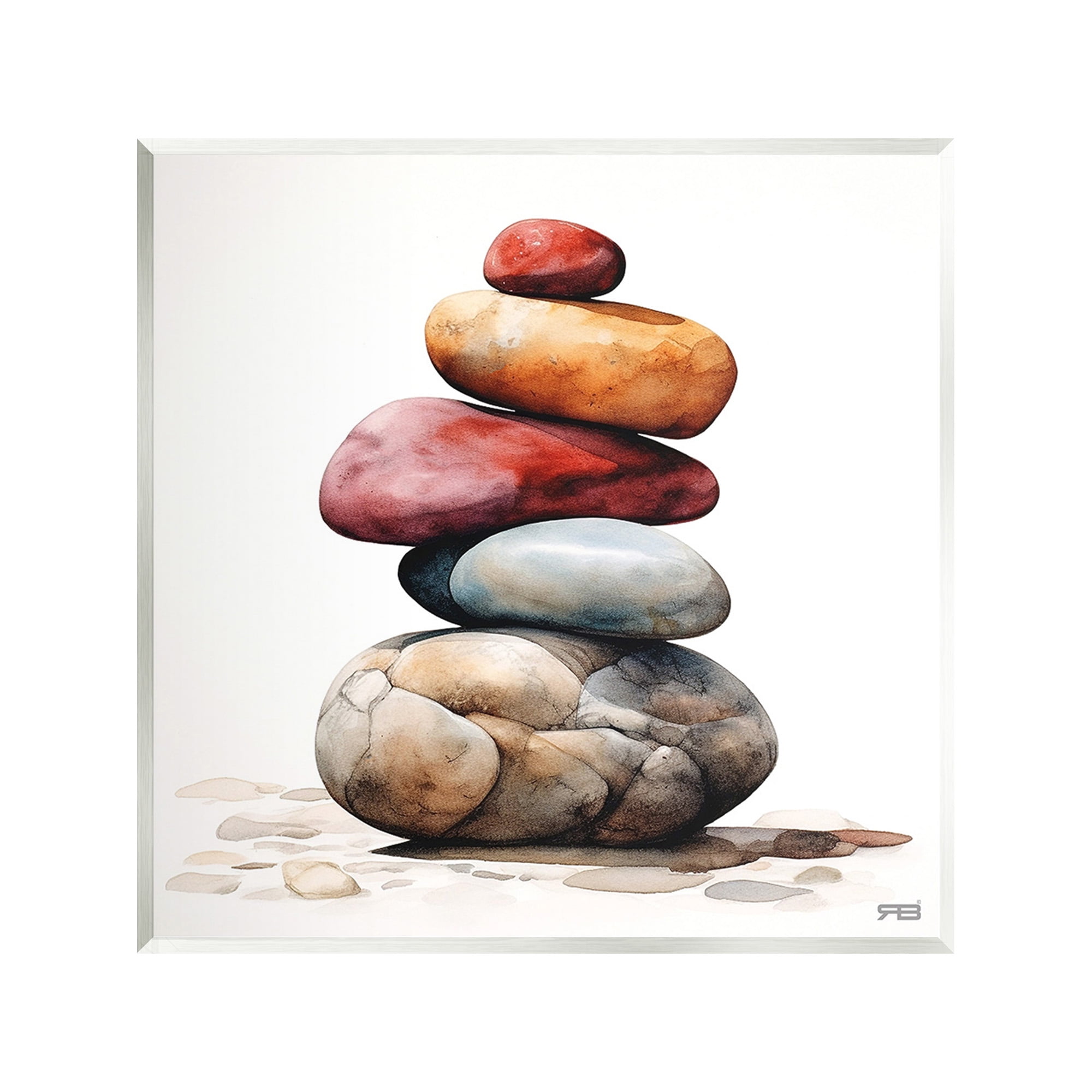 Stupell Industries Varied Stacked Rocks Landscape Painting Unframed Art ...