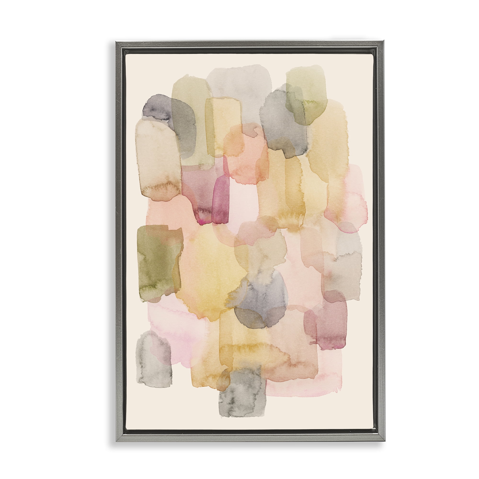 Stupell Industries Various Paint Blobs Abstract Painting Gray Floater ...