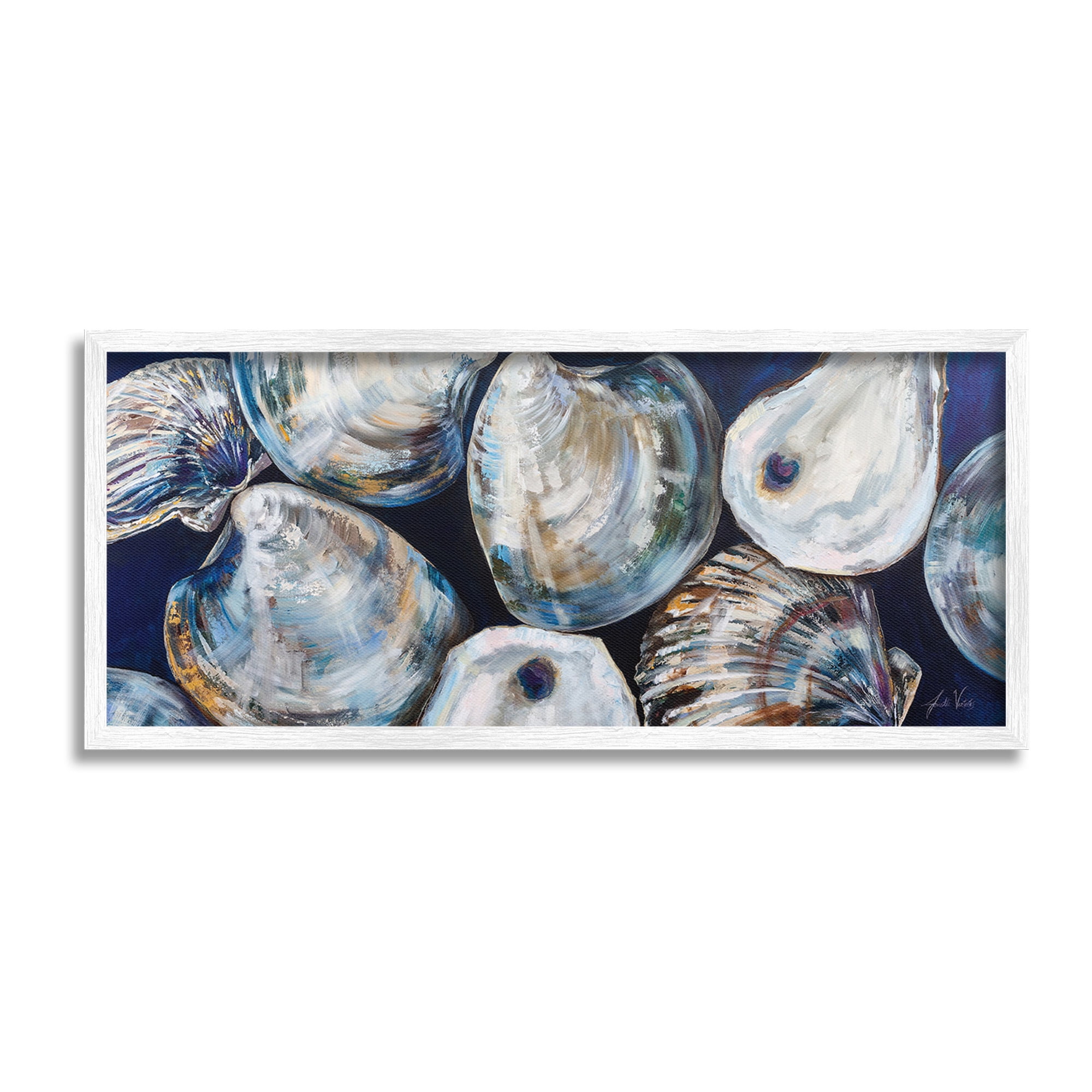 Stupell Industries Various Sea Clams Animals & Insects Painting White ...