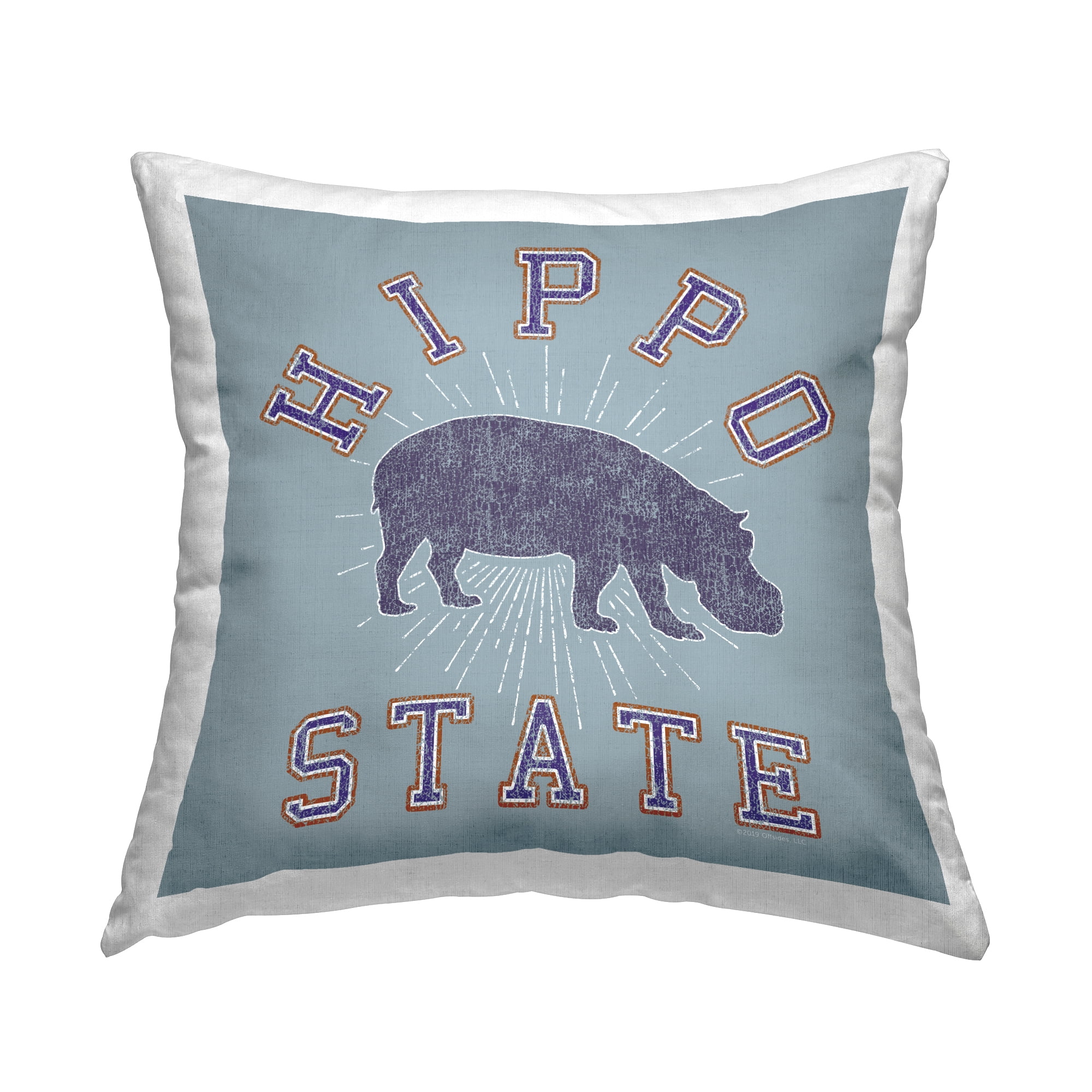 Stupell Industries Varsity Style Hippo State Decorative Printed Throw ...