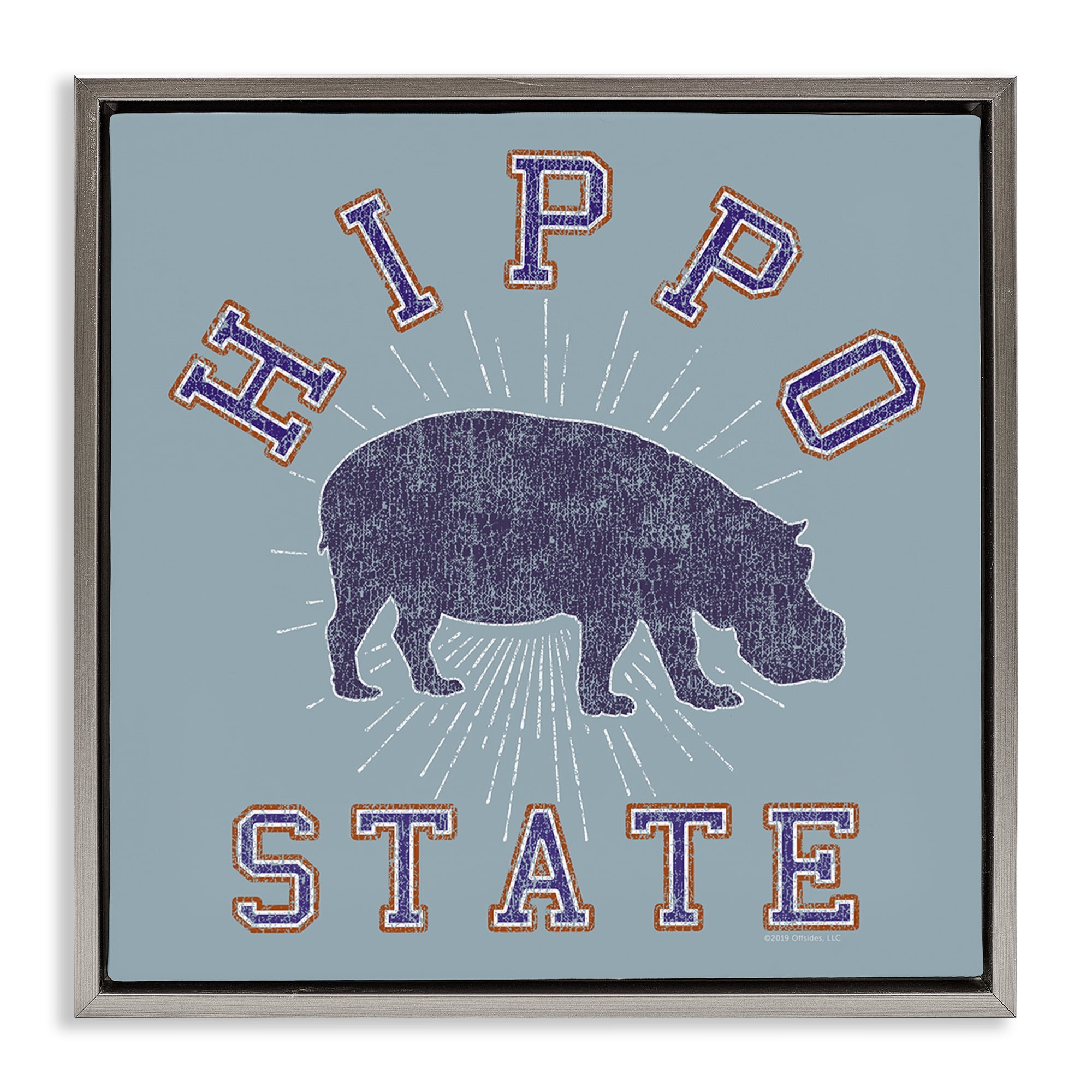 Stupell Industries Varsity Style Hippo State Novelty & Humor Painting ...
