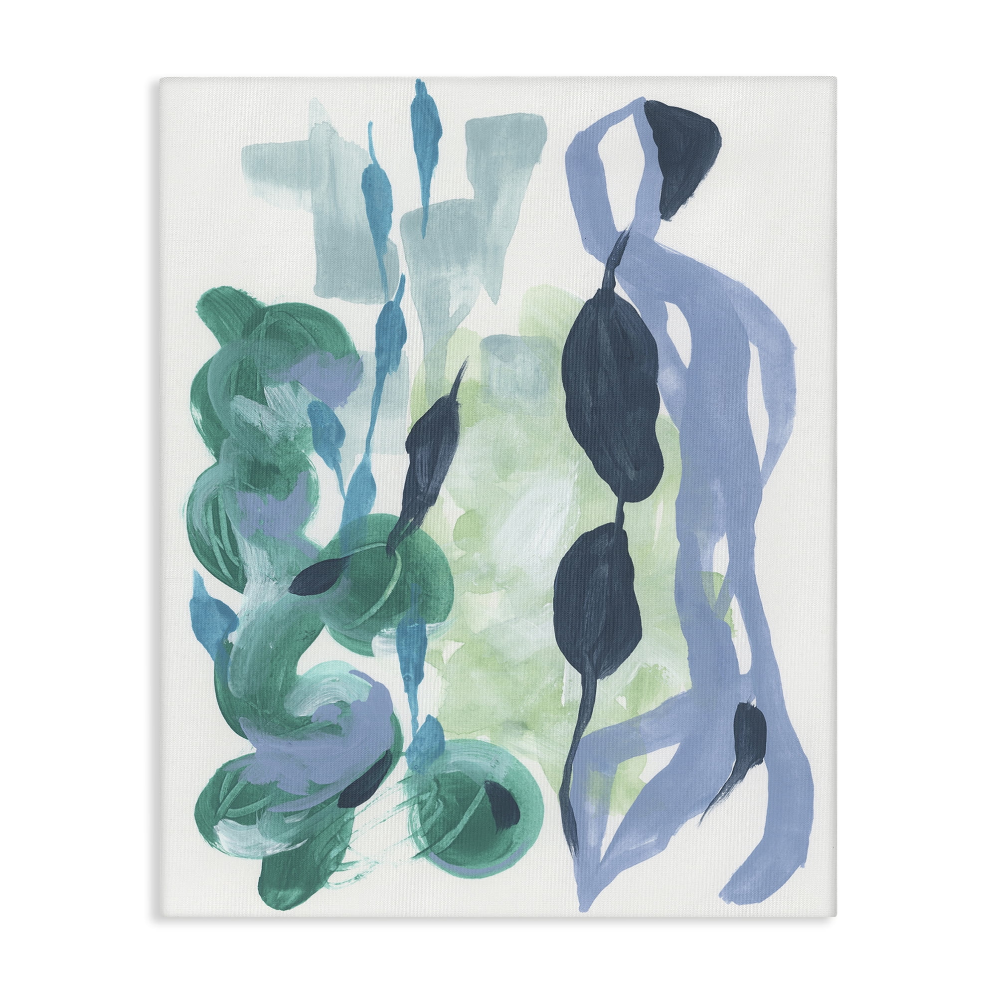 Stupell Industries Vegetative Paint Shapes Abstract Painting Wrapped ...