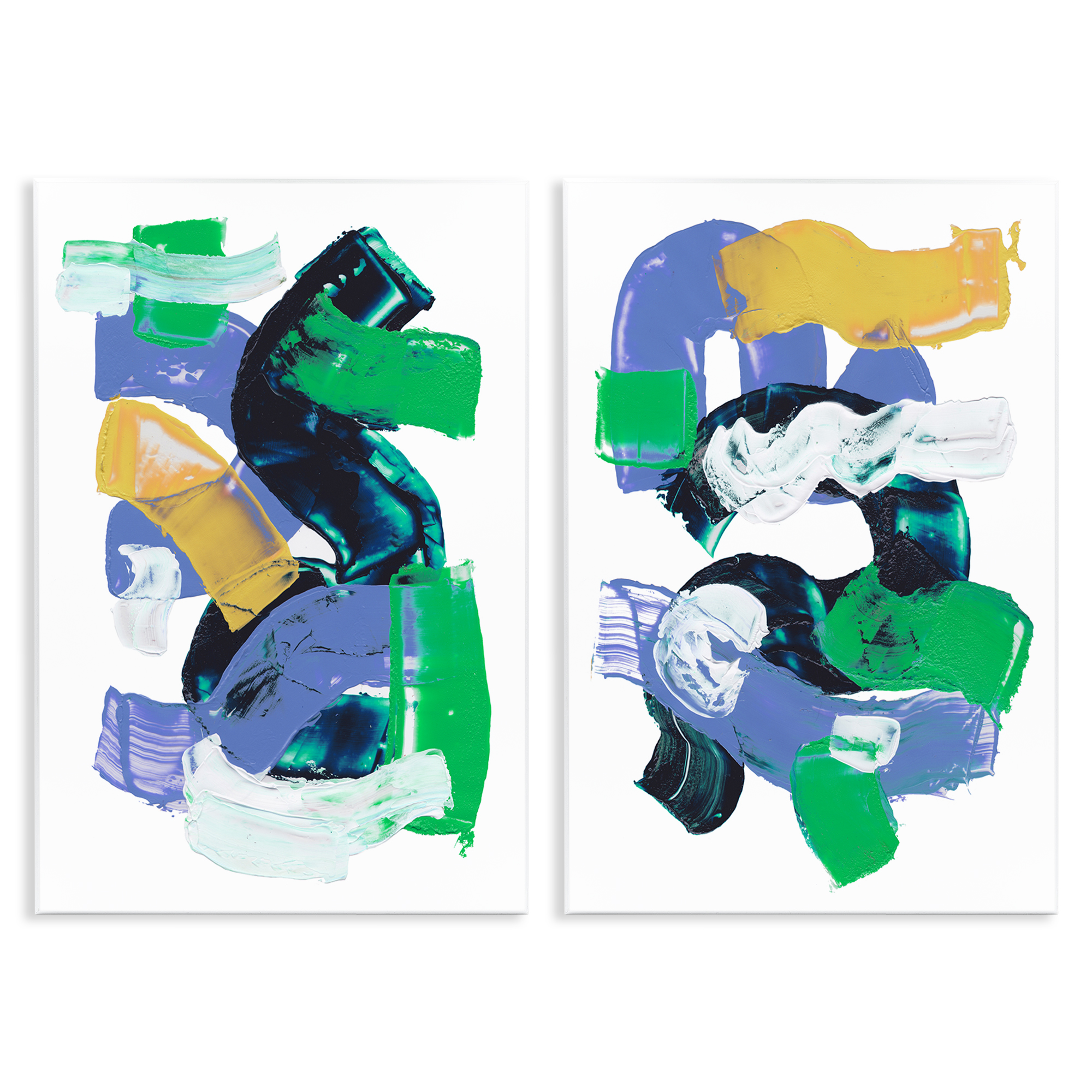 Stupell Industries Vibrant Abstract Tubes Abstract Painting Unframed ...