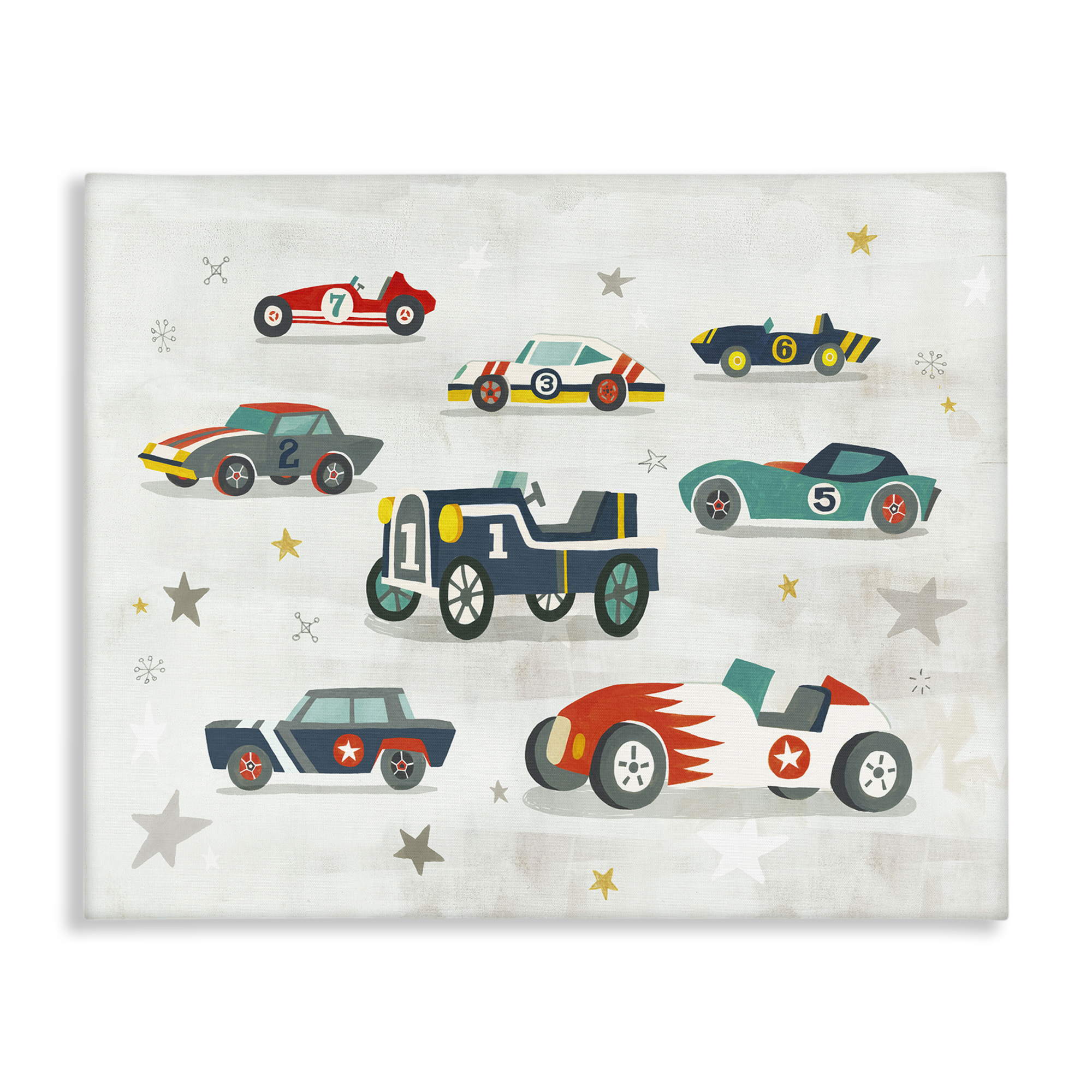 Stupell Industries Vintage Antique Race Cars Transportation Painting ...