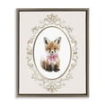 Stupell Industries Vintage Baby Fox Brown Framed Floater Canvas Wall ...