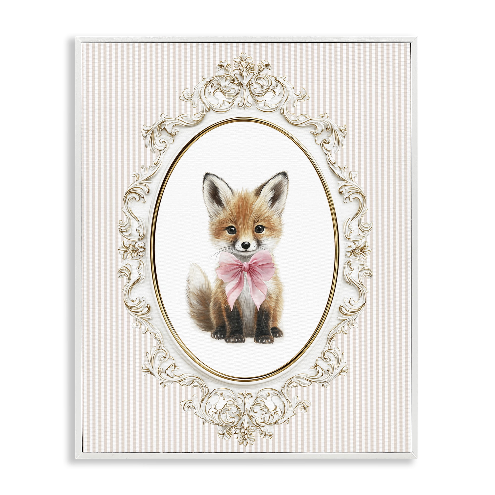 Stupell Industries Vintage Baby Fox White Framed Giclee Art, design by ...