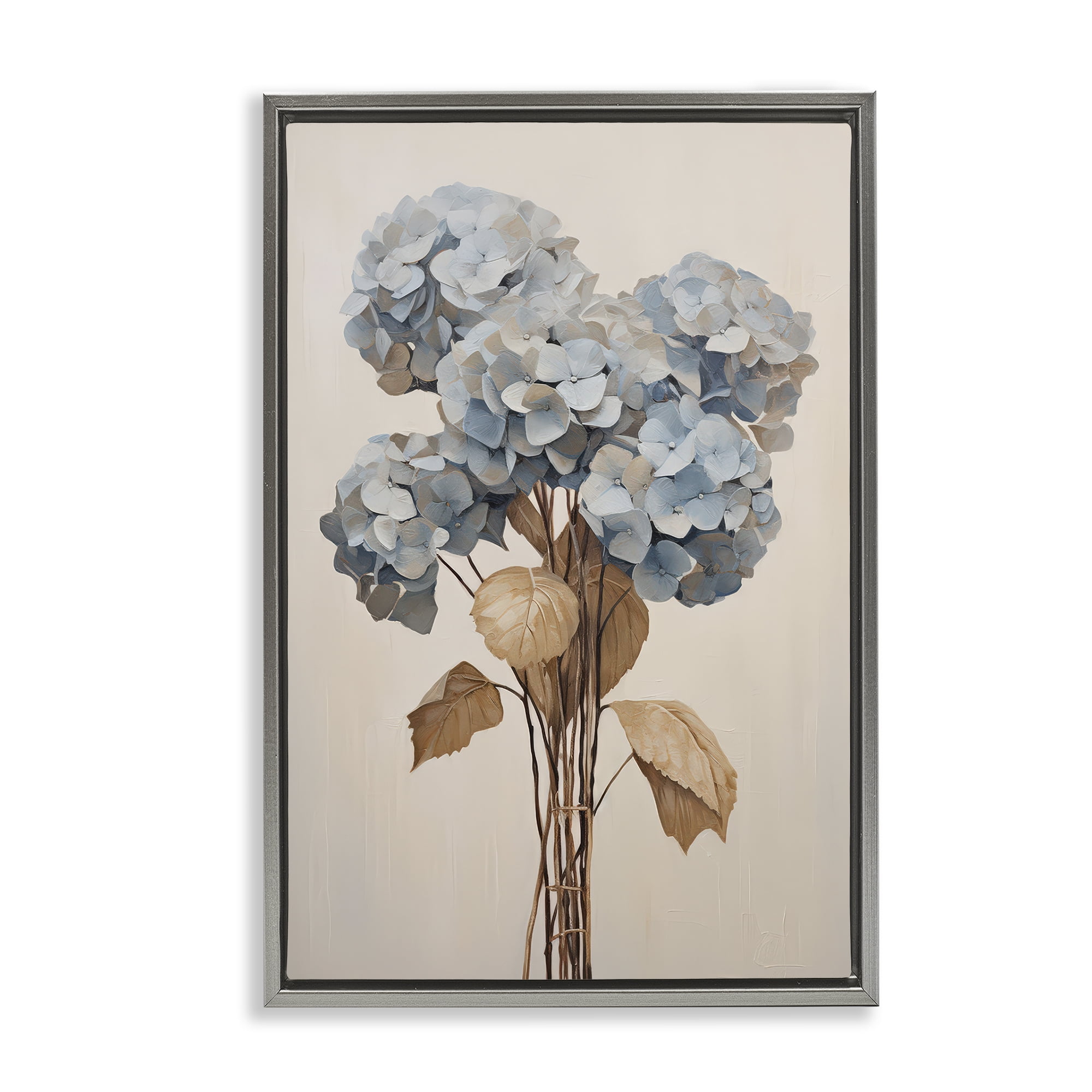 Stupell Industries Vintage Blue Hydrangea Plants & Flowers Painting ...