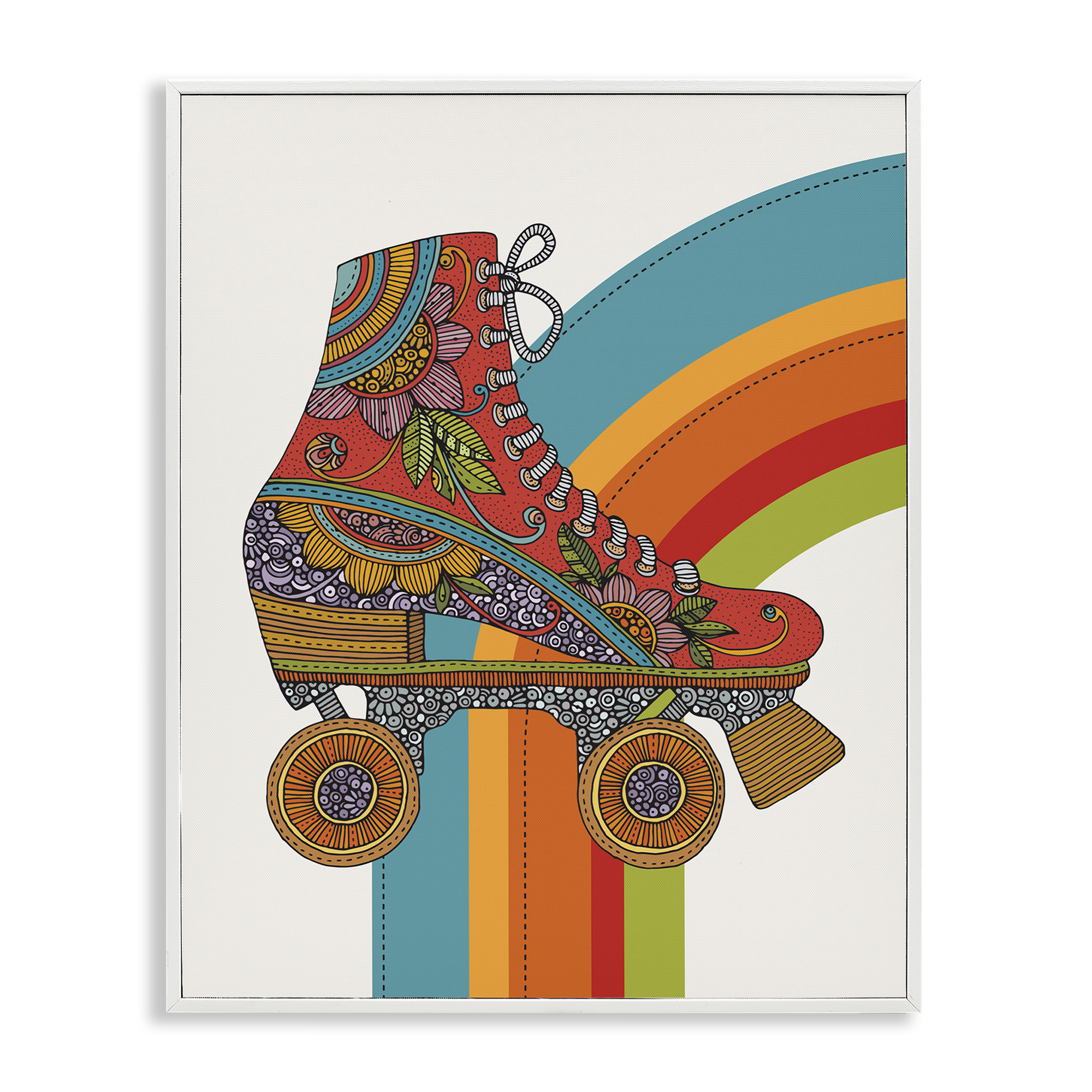 Stupell Industries Vintage Boho Roller Skate Entertainment Painting ...