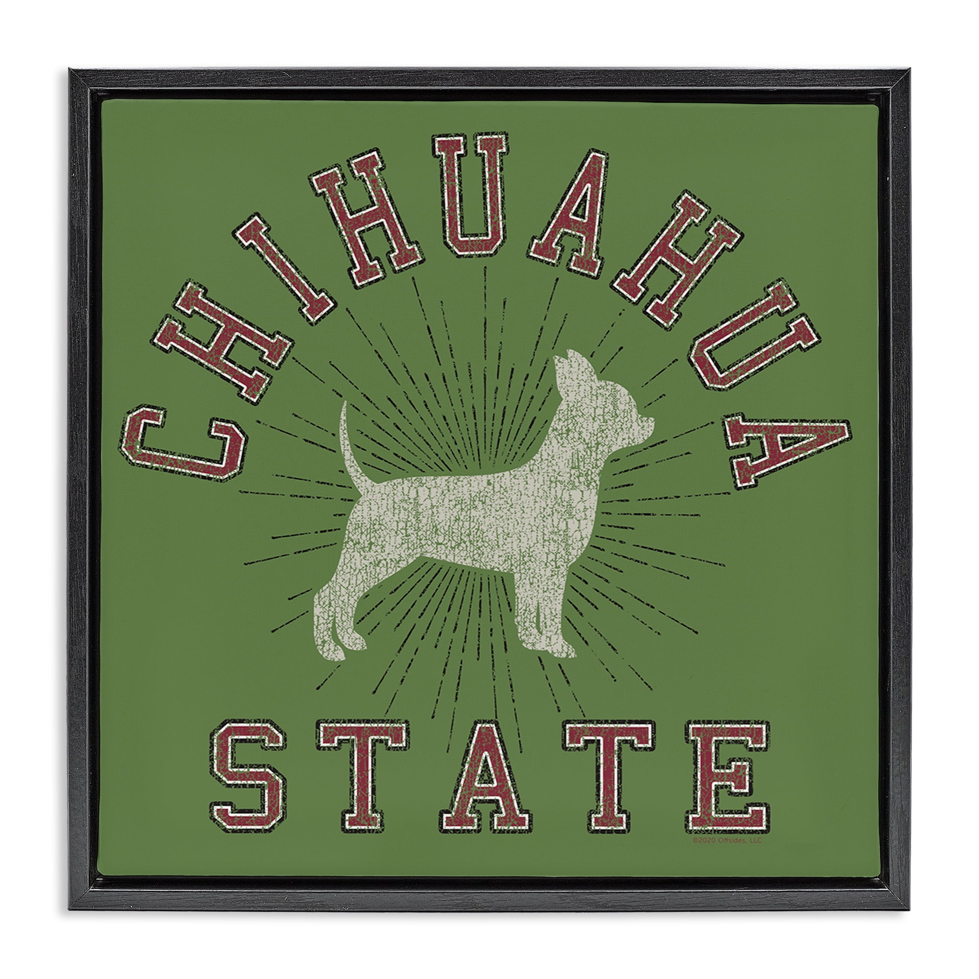 Stupell Industries Vintage Chihuahua State Novelty & Humor Painting Black Floater Framed Canvas ...